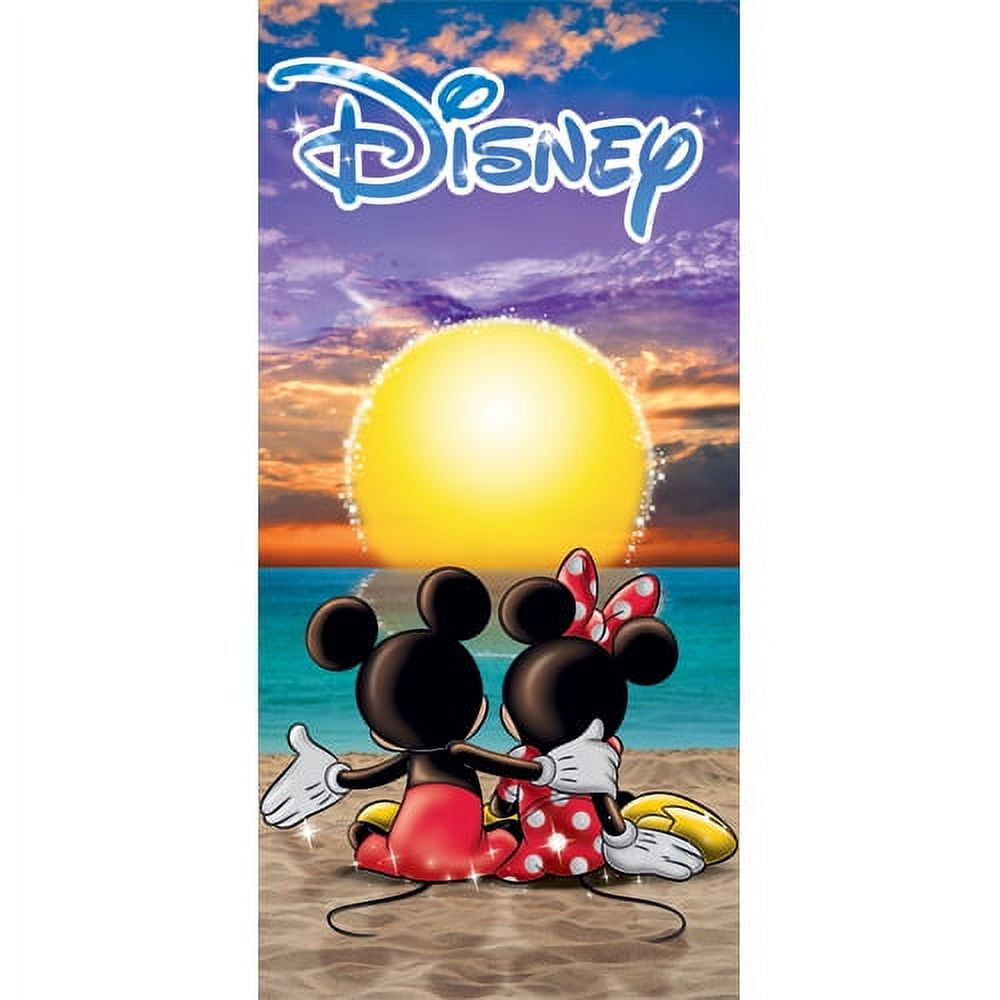 Disney Mickey and Minnie Sunset Beach Towel - Walmart.com