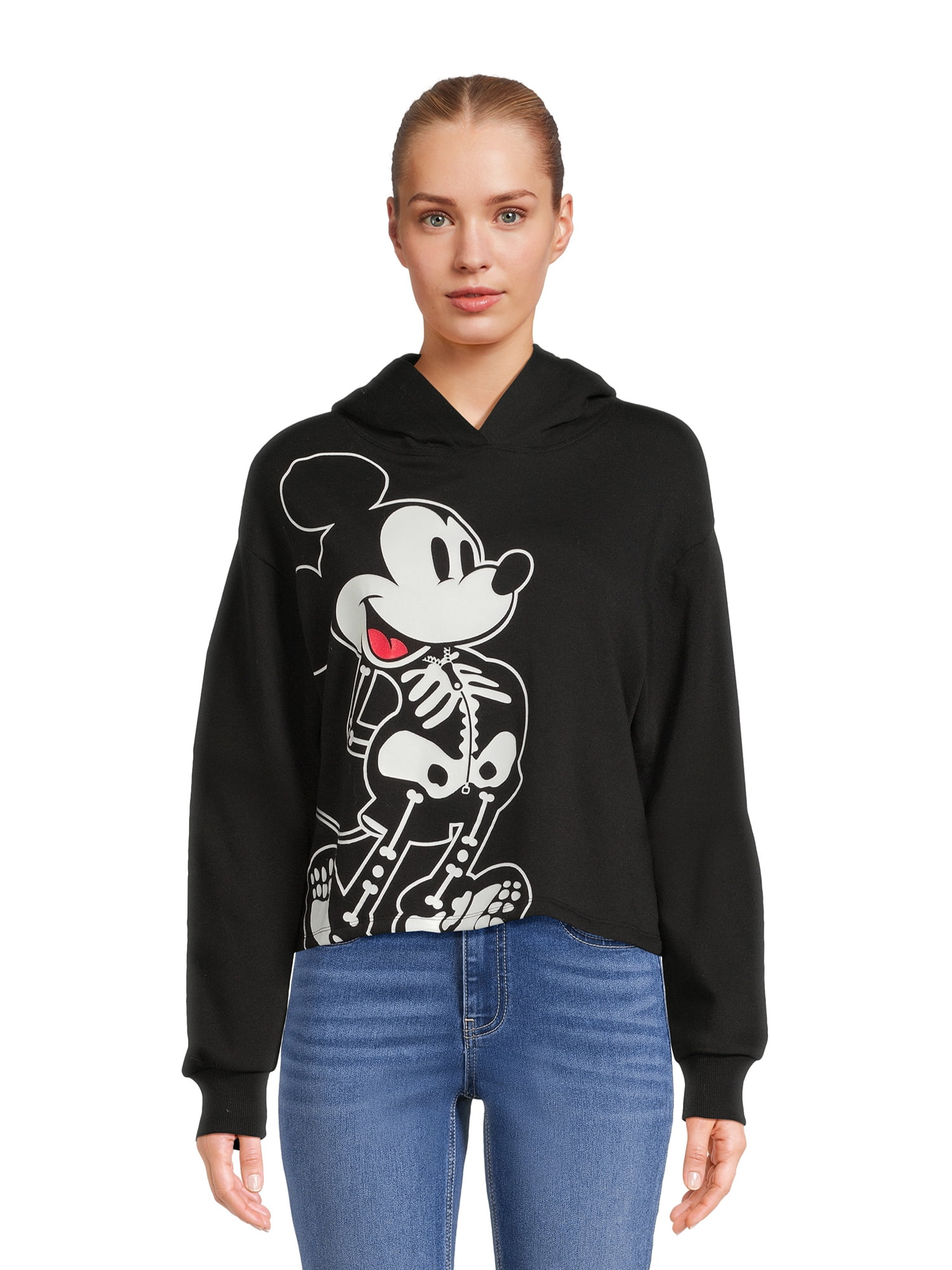 Mickey Mouse Women's Glow in the Dark Halloween Graphic Hoodie with ...