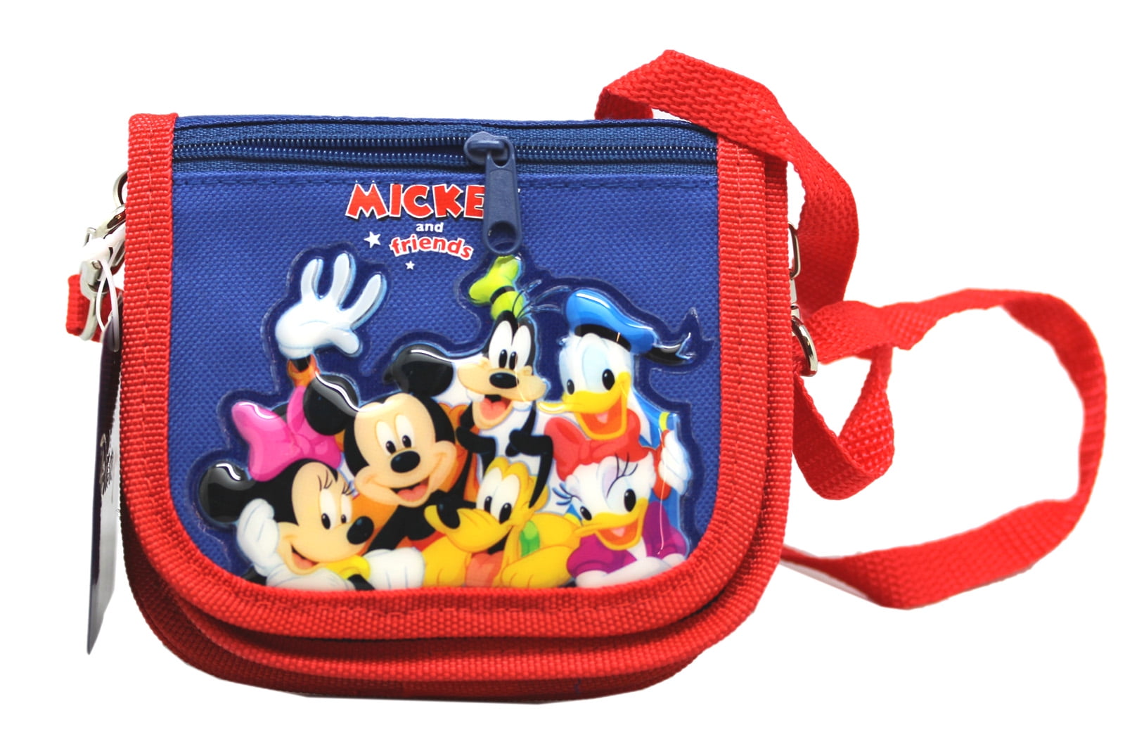Mickey Mouse and Friends Red/Blue Wallet Purse w/Shoulder Strap ...