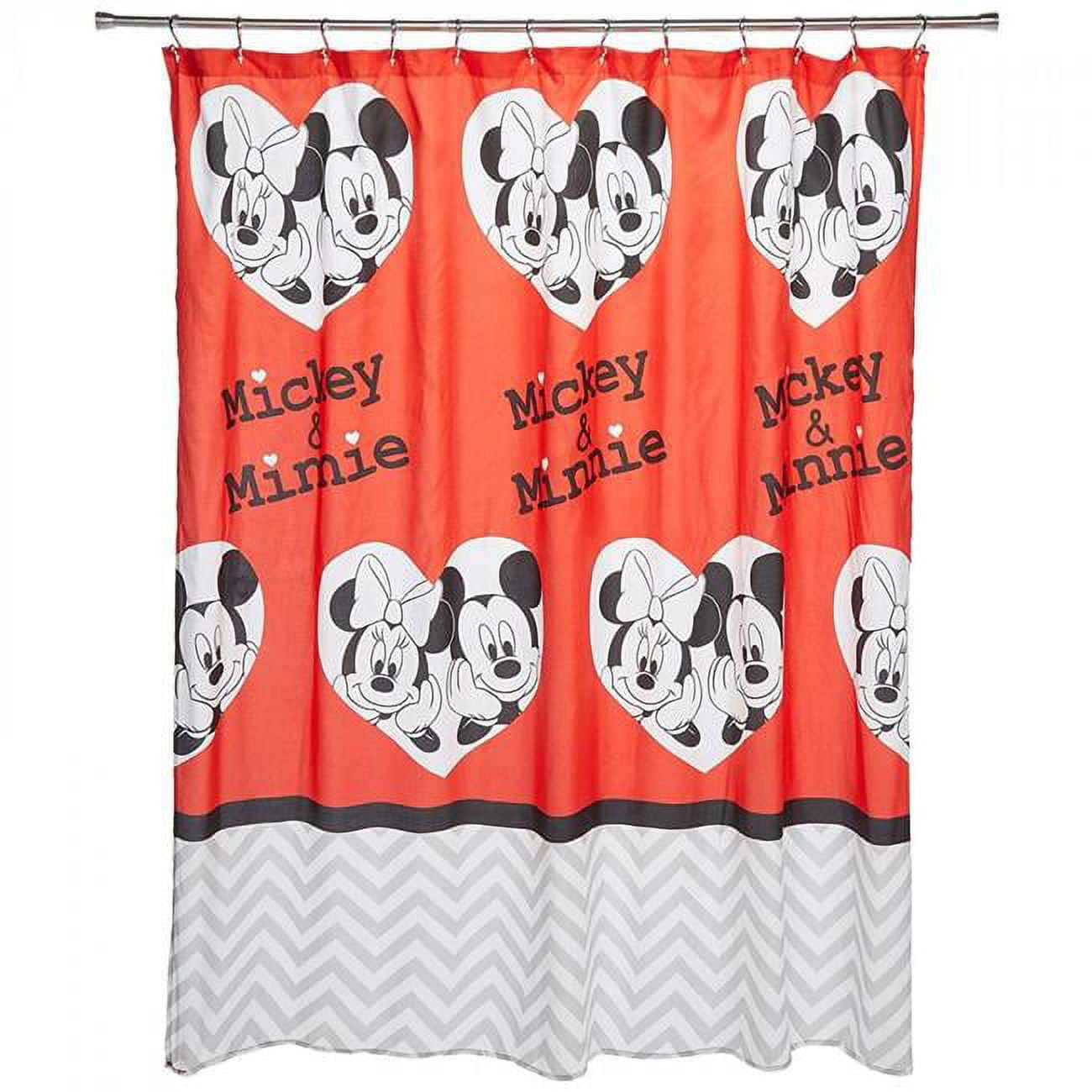 Mickey Mouse and Minnie Mouse Luv U More Shower Curtain, Disney ...