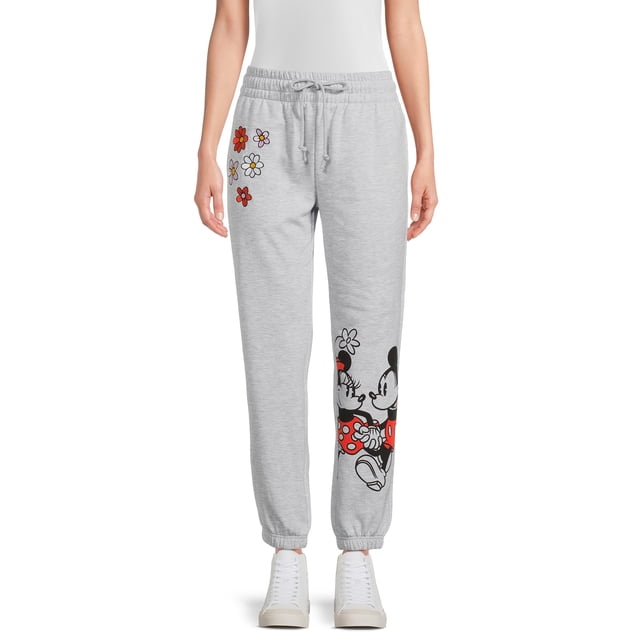 Mickey Mouse and Minnie Mouse Women's Joggers with Pockets, Sizes XS ...