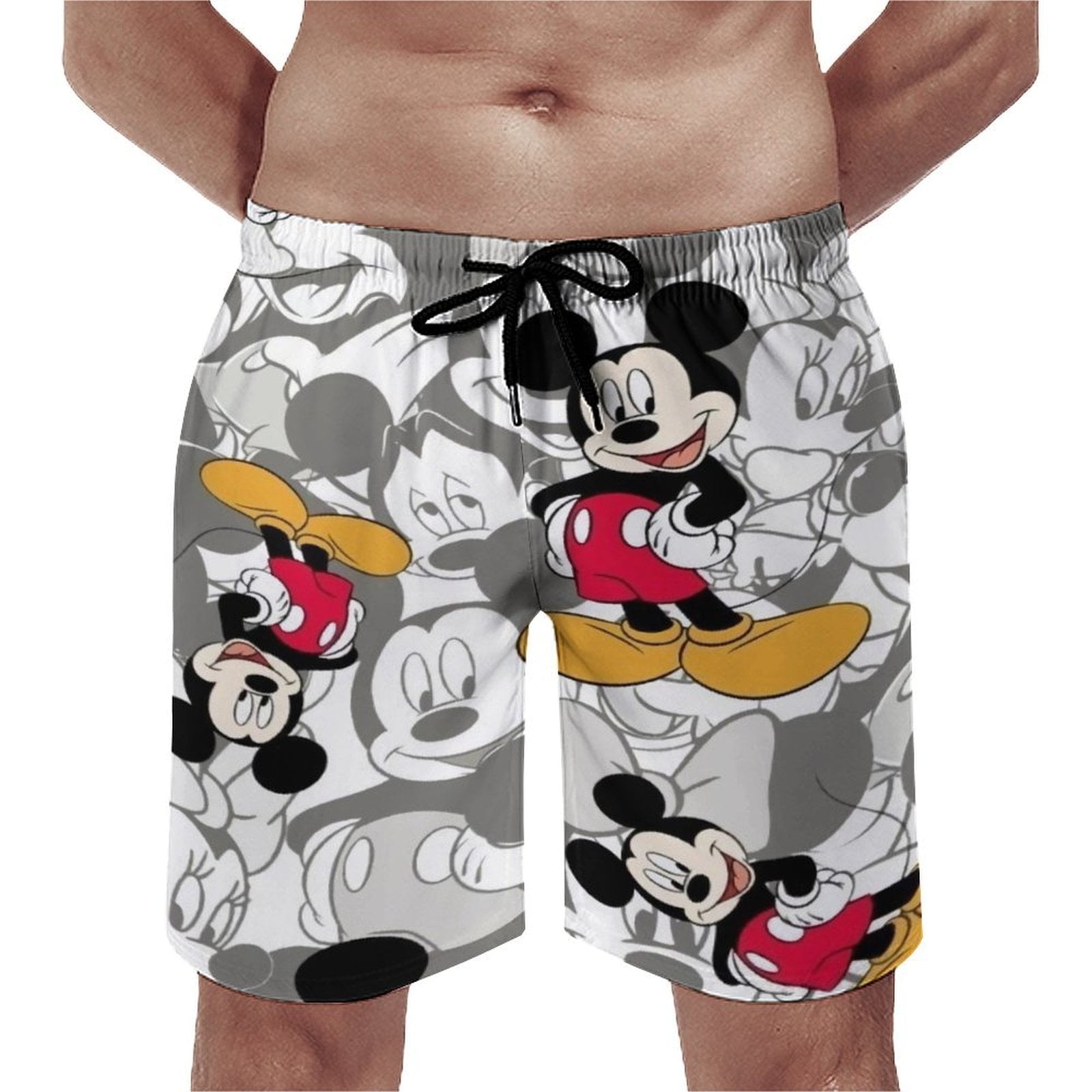 Mickey Shorts Men's Beachwear Quick Dry Hawaii Swimwear Sports Running ...