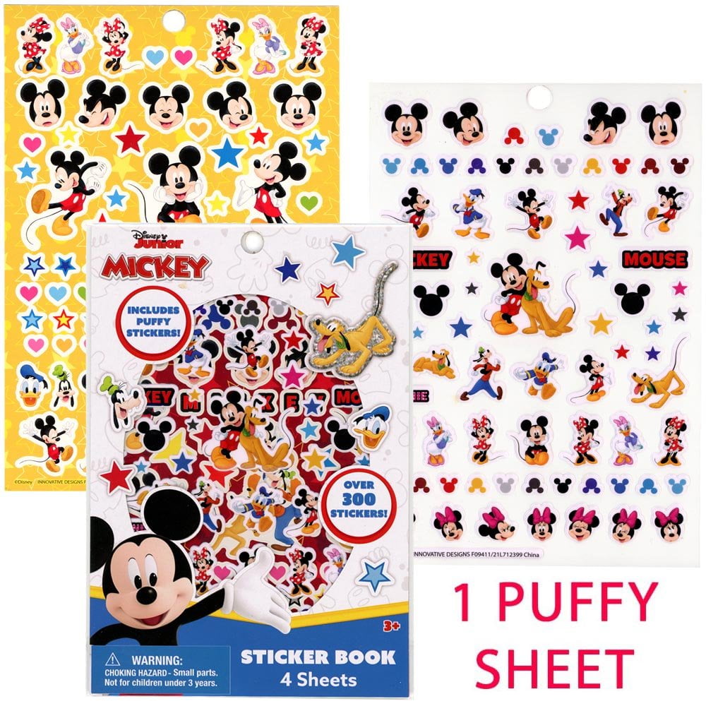 Mickey Sticker Book with Puffy Stickers 4 Sheet - Walmart.com