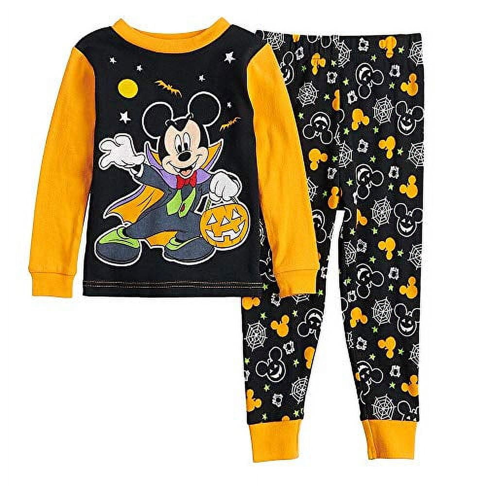 Mickey Vampire Boy's Glow-in-The-Dark Halloween Trick Or Treat Pajama ...