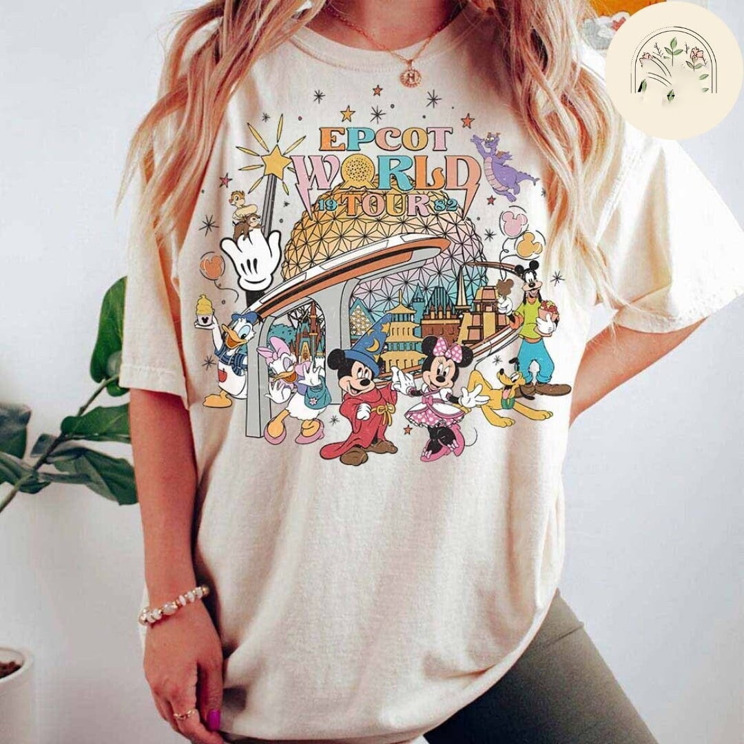 Mickey and Friends Disney Epcot Shirt, Disney Epcot World Tour 1982 ...