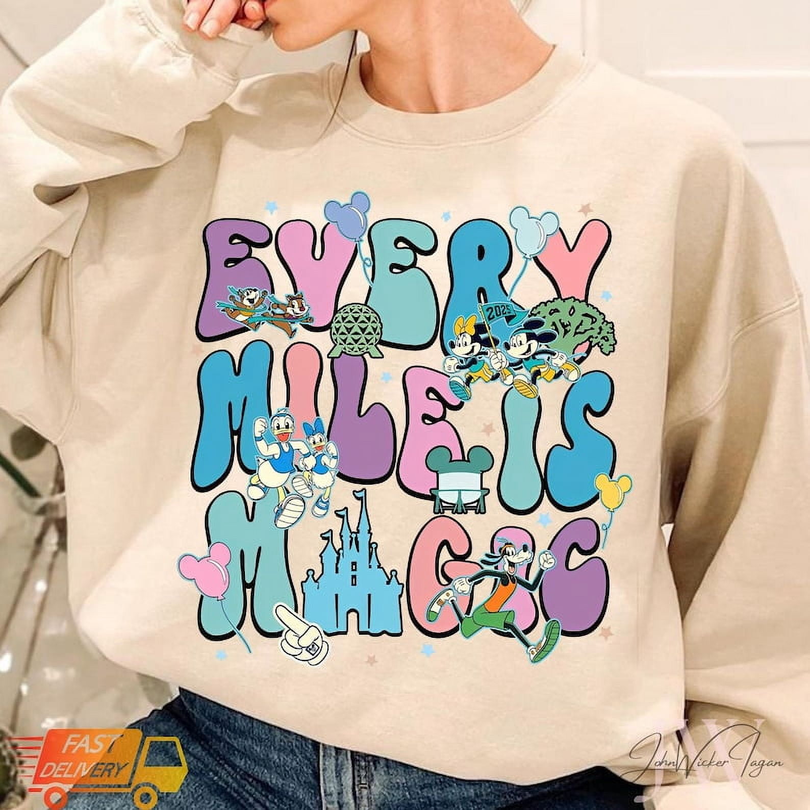 Mickey and Friends Every Mile Is Magic Sweatshirt, WDW rundisney 2025 ...