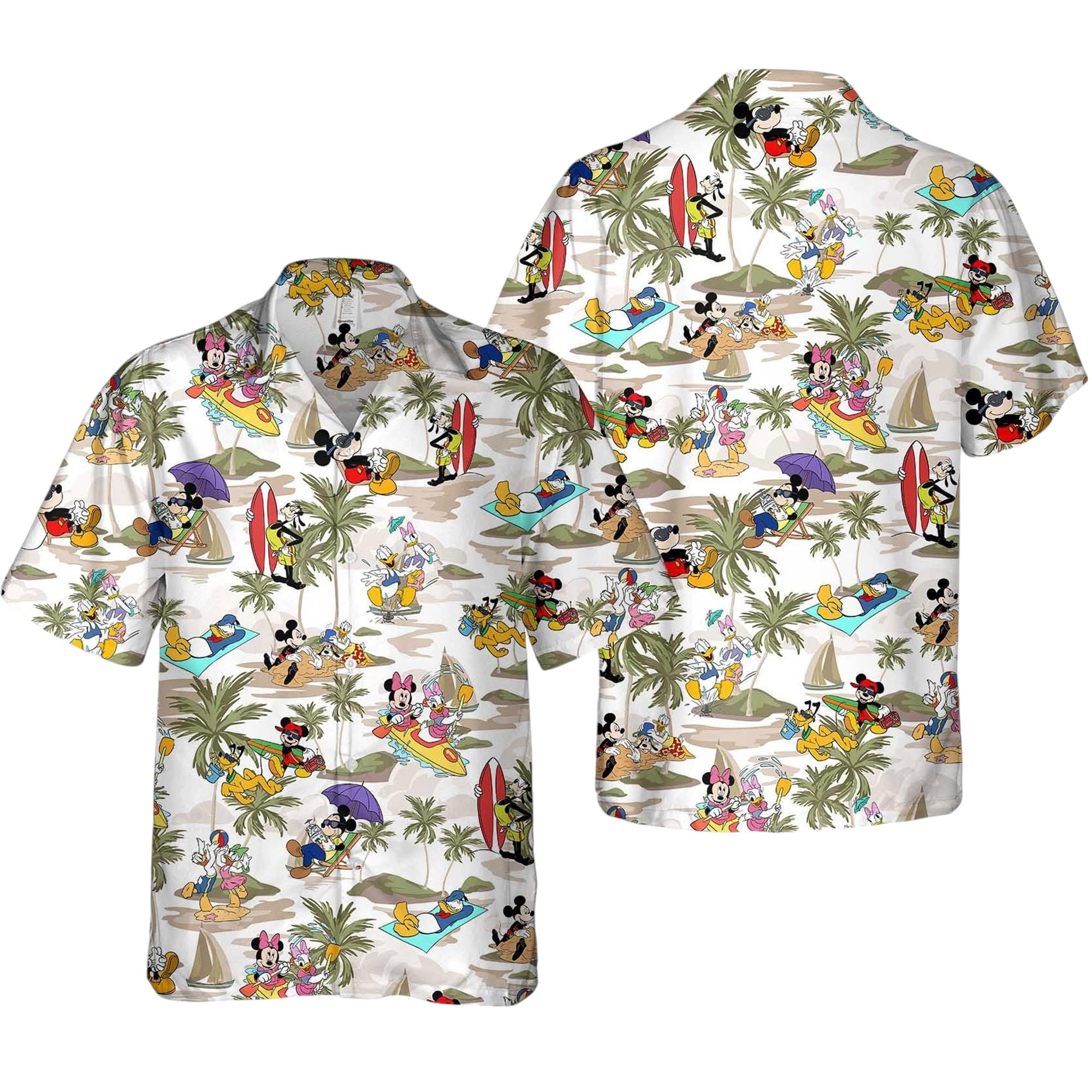 Mickey and Friends Hawaiian Shirt, Disney Summer Palm Tree Vacation ...