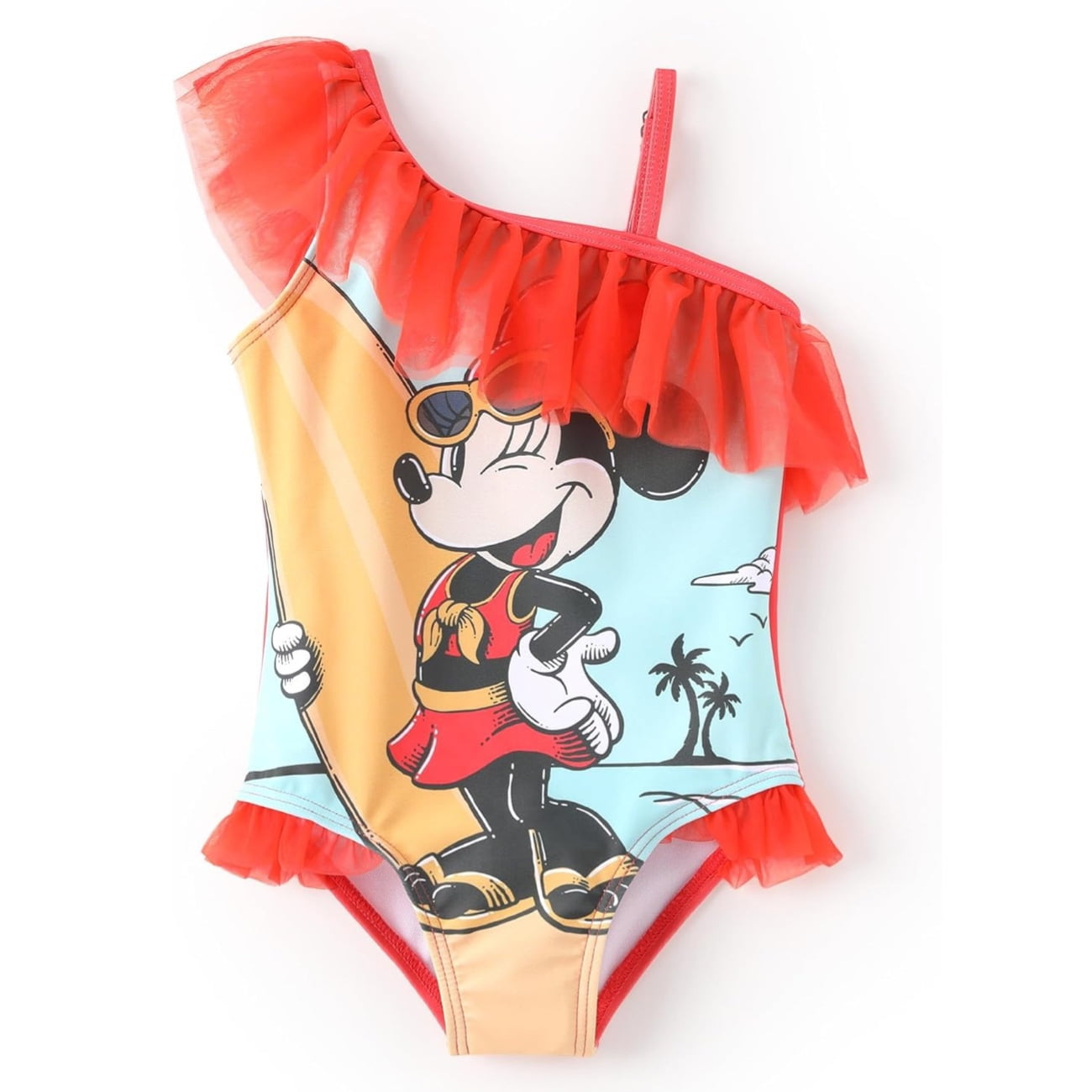 Mickey and Minnie Girl Kids One Piece Swimwear Bathing Suit Cute ...