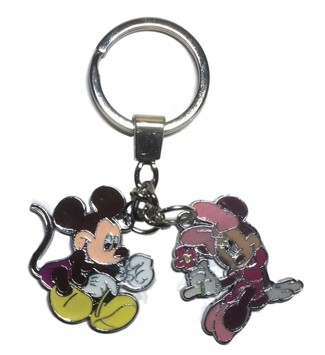 Mickey and Minnie Mouse Characters Enamel Metal Charms Keychain Keyring ...
