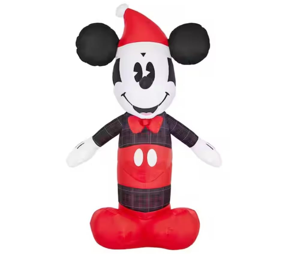 Mickey in Santa Hat & Bowtie Christmas Inflatable by Gemmy - Walmart.com