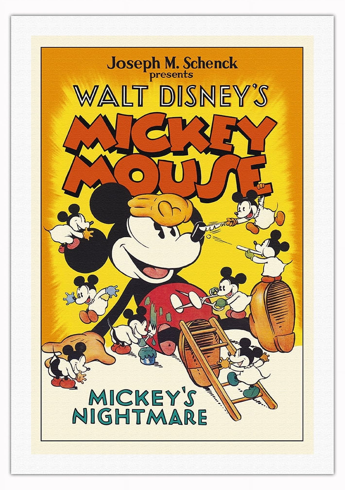 Mickey’s Nightmare - Starring Mickey Mouse - Vintage Film Movie Poster ...