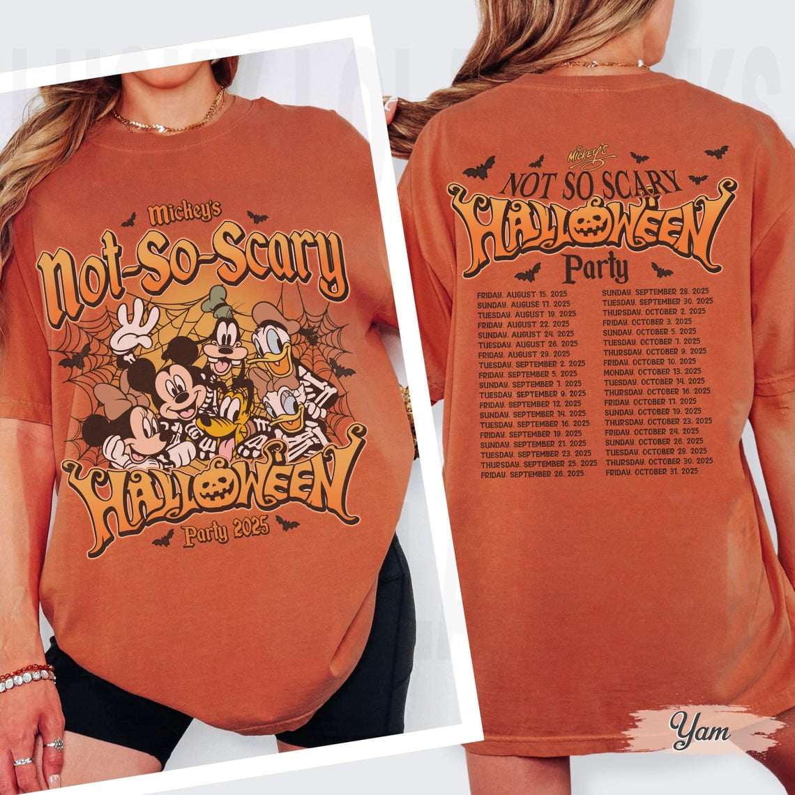 Mickey's Not So Scary Halloween Party 2025 2 Sided Comfort Colors Shirt ...