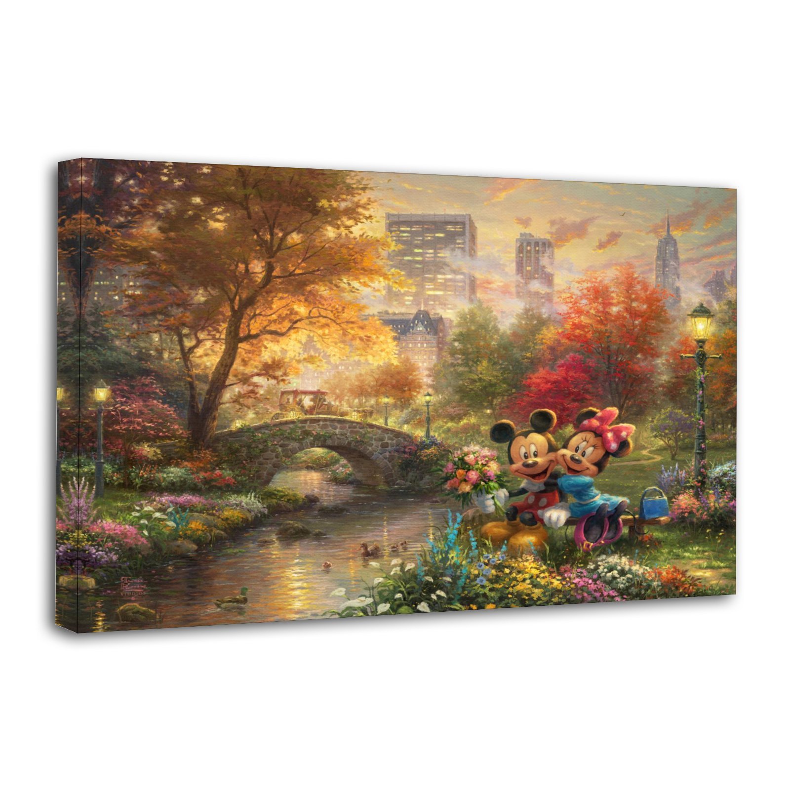 Mickeys & Minnie Sweetheart Central Park Painting On Canvas Wall Art ...