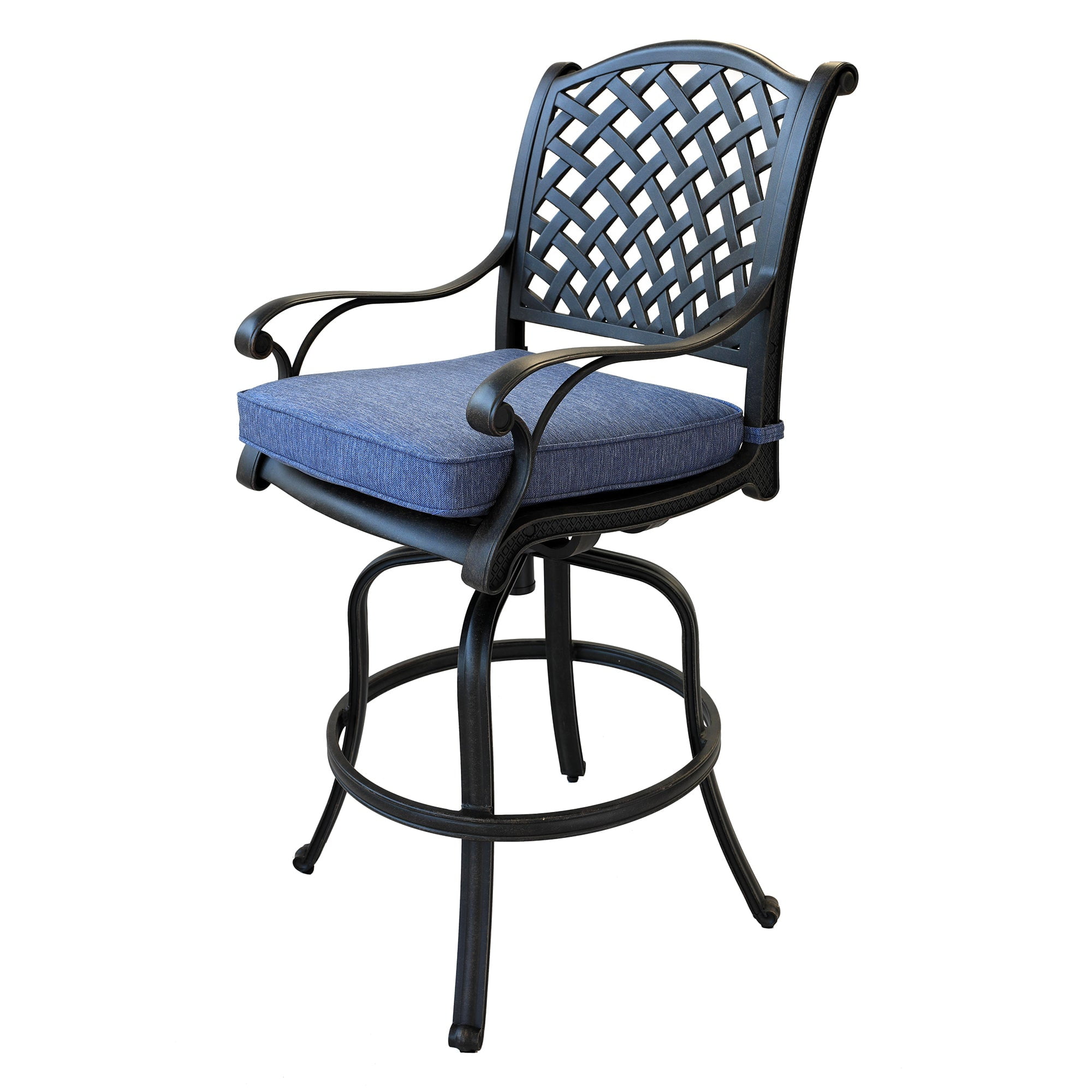 Mico Patio Outdoor Aluminum Bar Stool (Set of 2) - Navy Blue - Walmart.com
