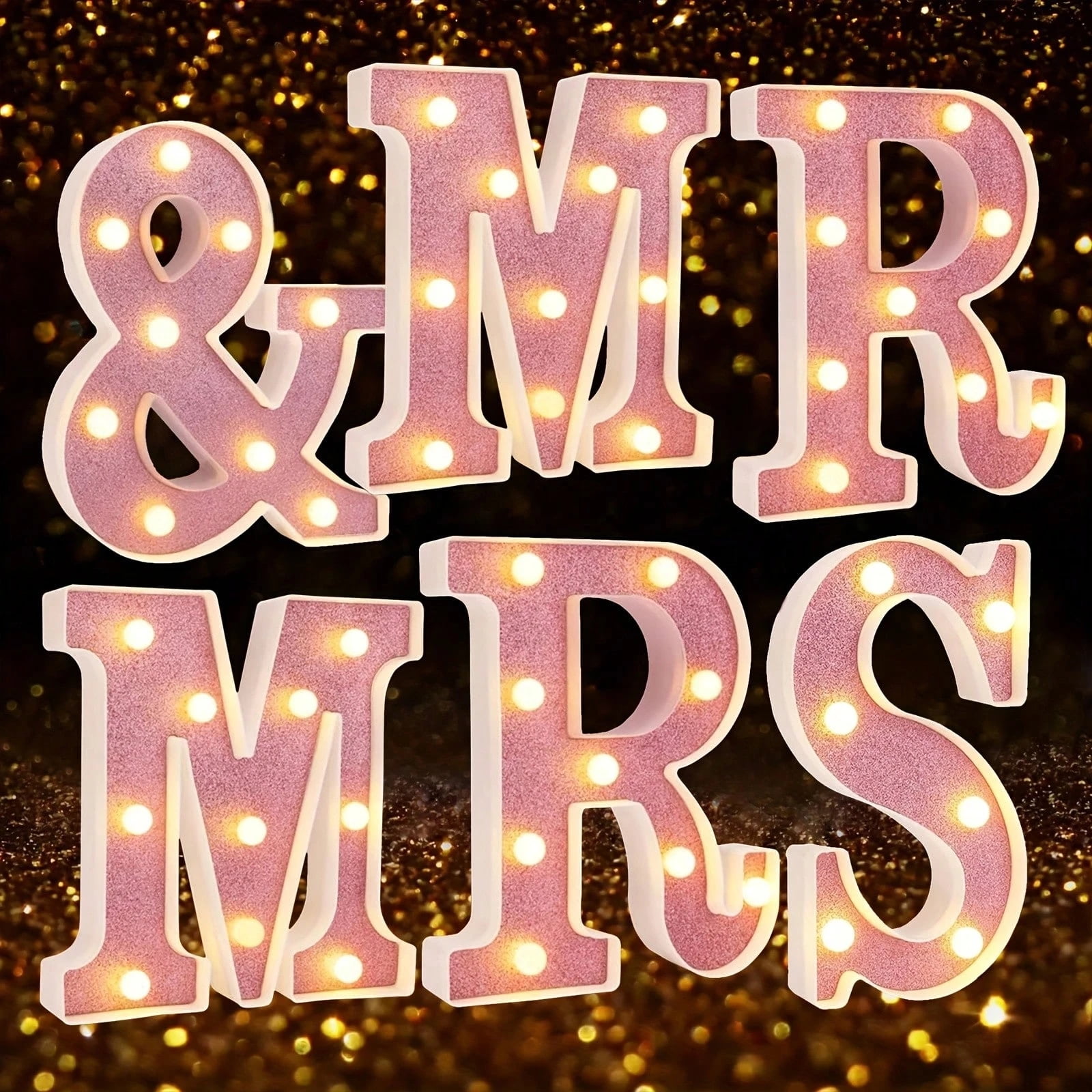Micrency 6 Pcs Mr and Mrs LED Sign Neon Mr and Mrs Sign for Wedding ...