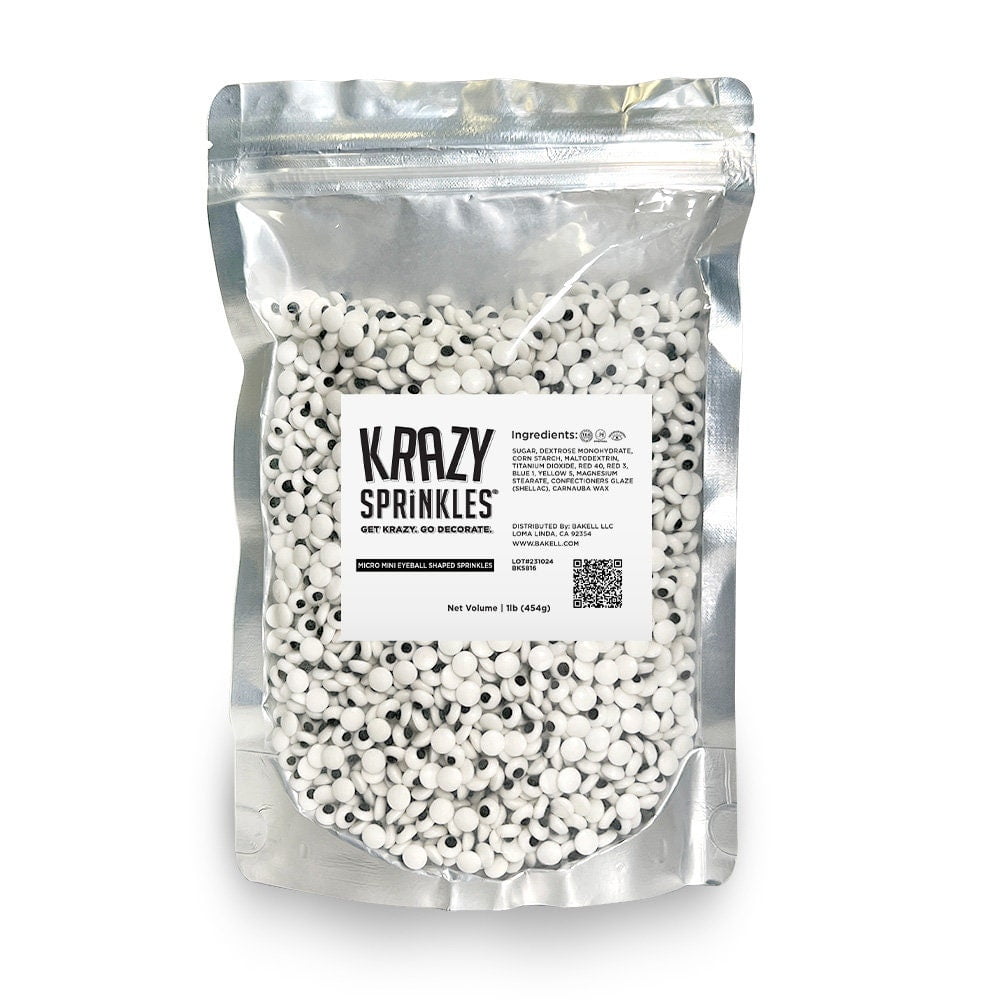 Micro 7mm Eyeball Shaped Sprinkles (1lb, 1x Bag) Candy Decor for Cakes ...