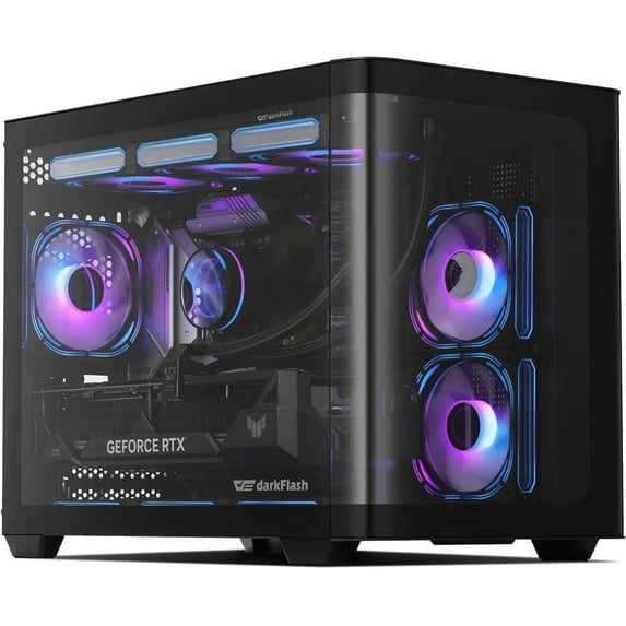 Micro-ATX Gaming PC Case, MATX PC Case with 3 x 120mm ARGB Fans ...