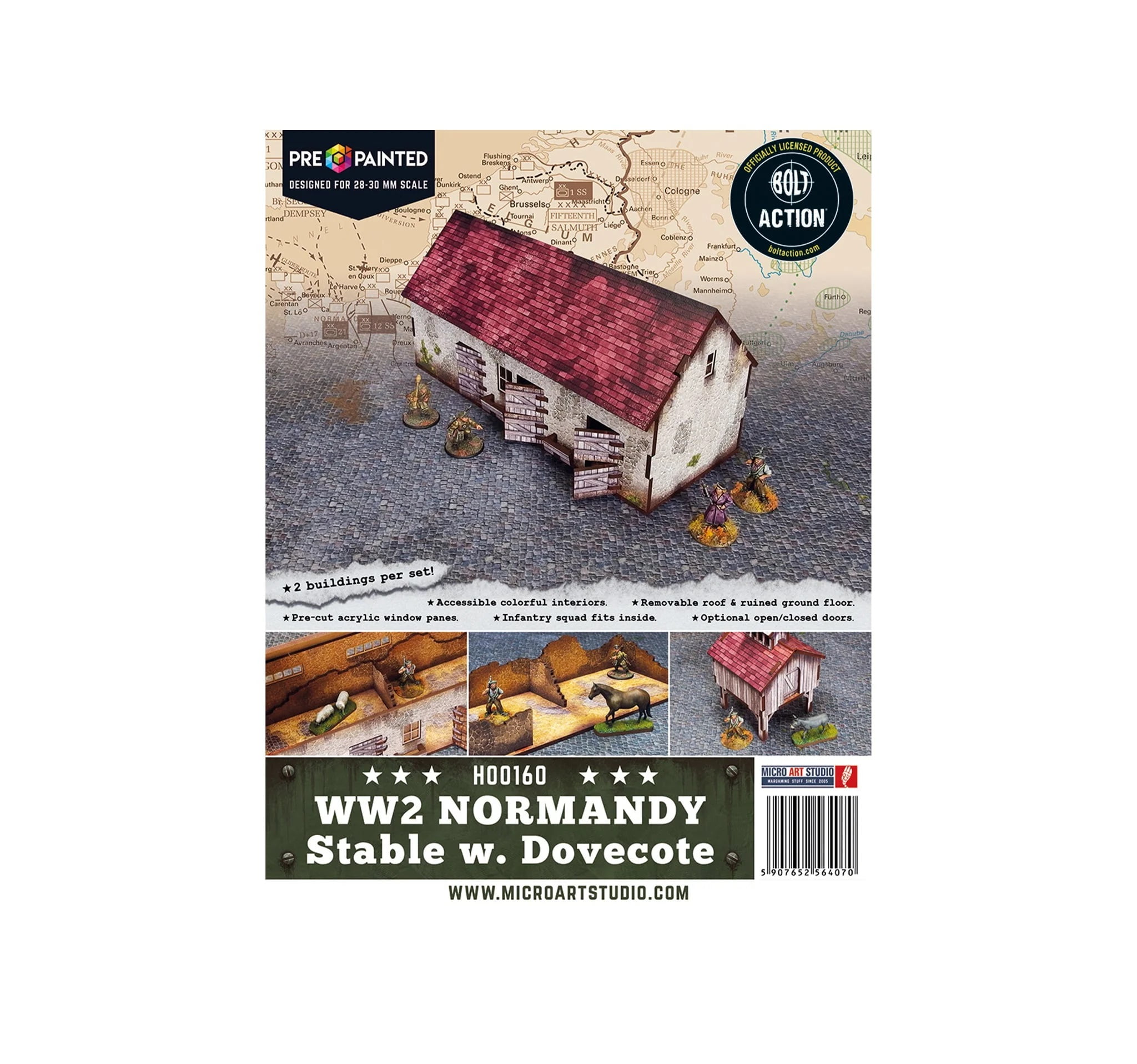Micro Art Studio: Pre Painted WWII Normandy Stable w/ Dovecote ...