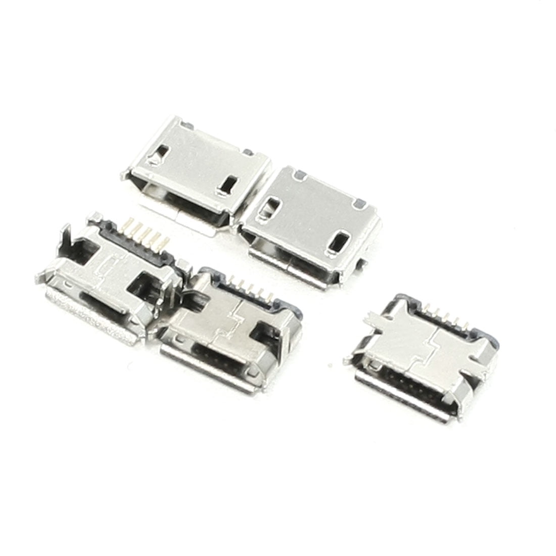 Micro B Type USB 5 Pin Female Connector Socket SMT Port 5 Pcs - Walmart.com