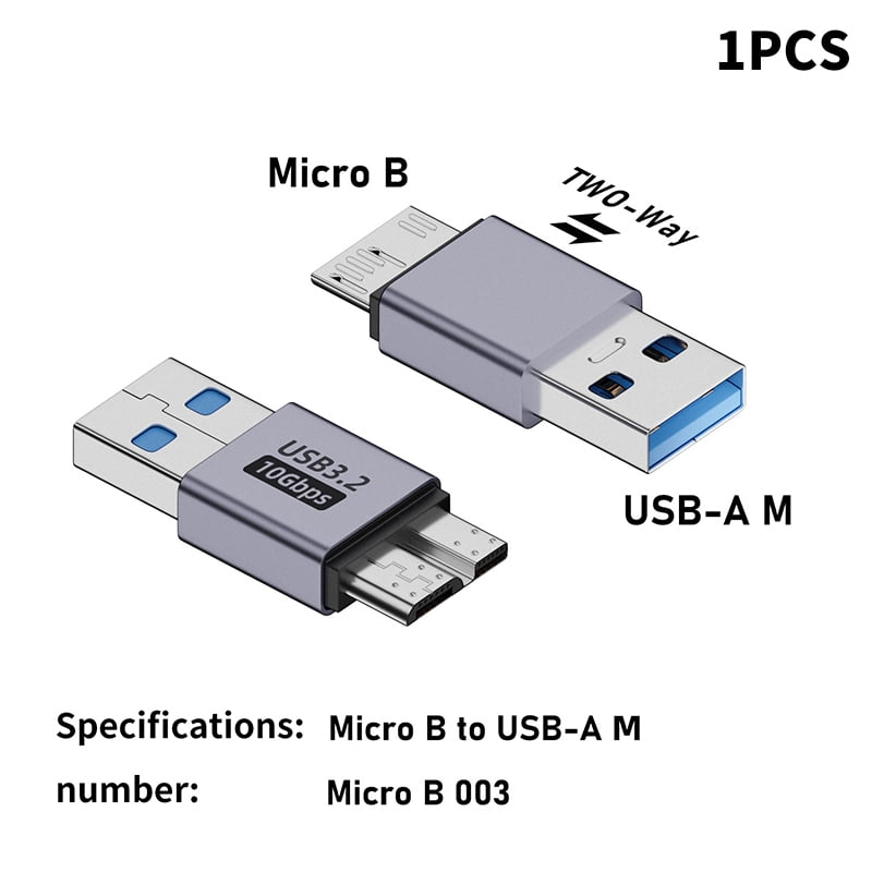 Micro B USB C 3.0 Male to Type C Female Adapter Type-C USB3.0 Micro B ...