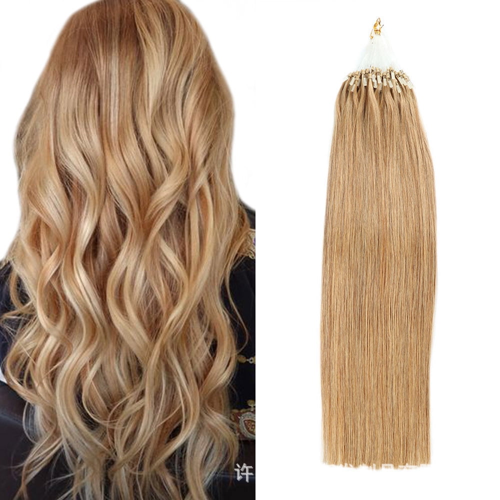 Micro Beads Hair Extensions Human Hair Blonde Microbead Hair Extensions ...