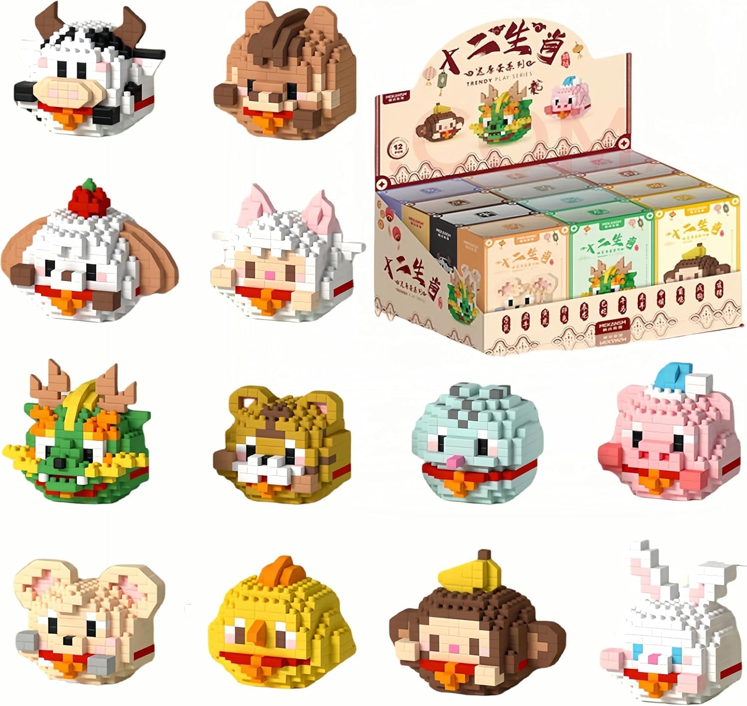 Micro Building Blocks Sets, 12 in 1 Cute Fruit Series for Kids Birthday ...