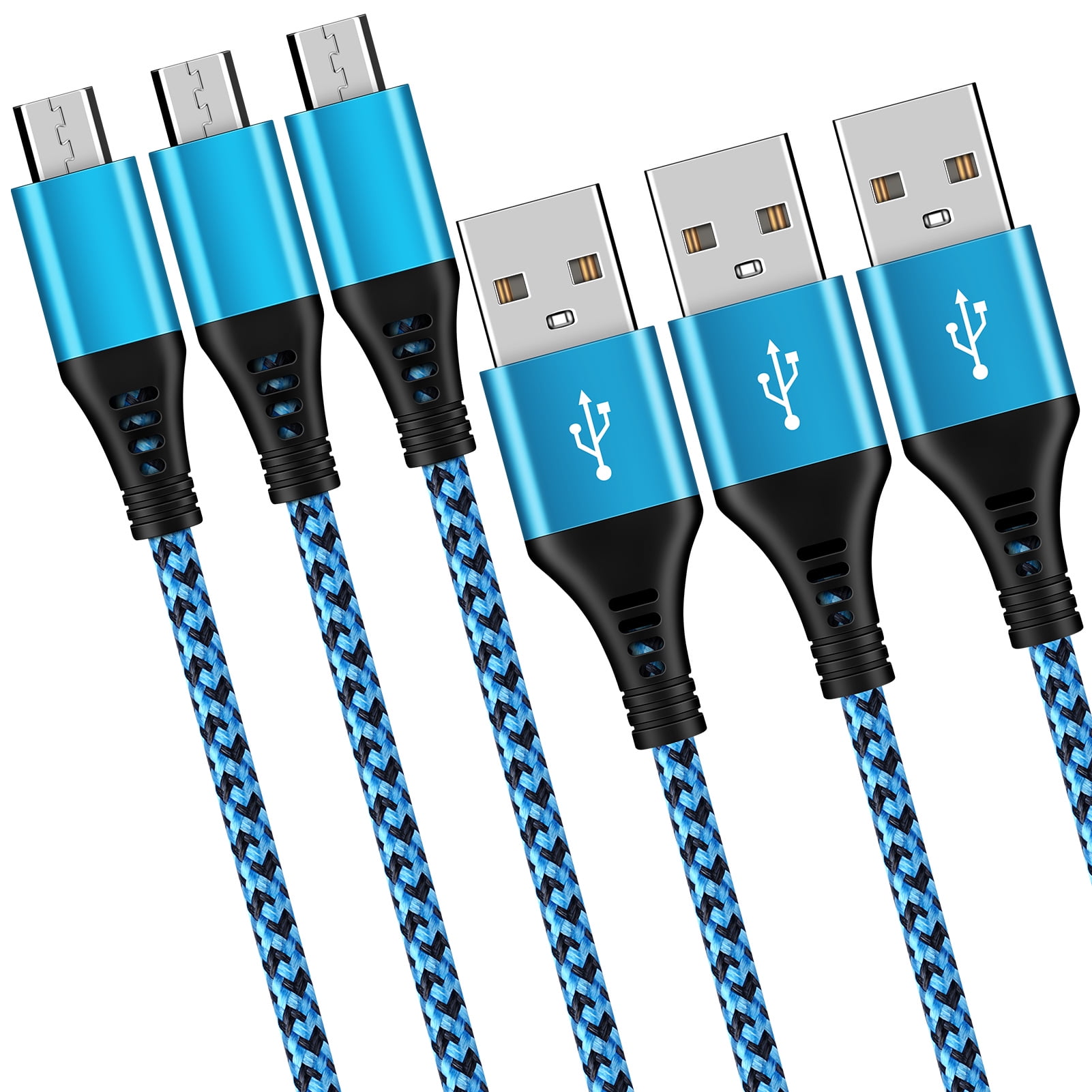 Micro Cable,Micro USB Cable,6ft 3 Pack AILKIN Android Charging Cable ...