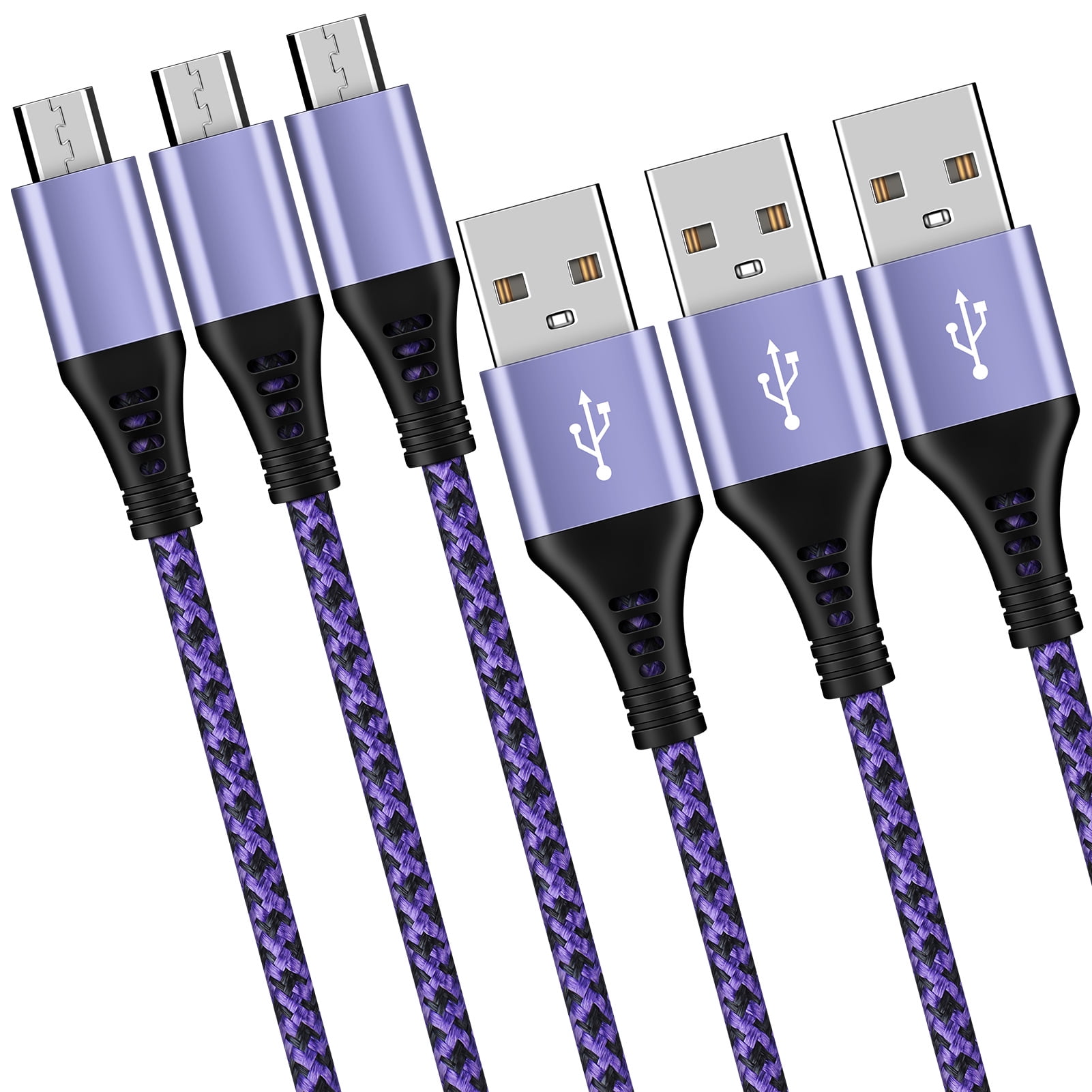 Micro Cable,Micro USB Cable,6ft 3 Pack AILKIN Android Charging Cable ...