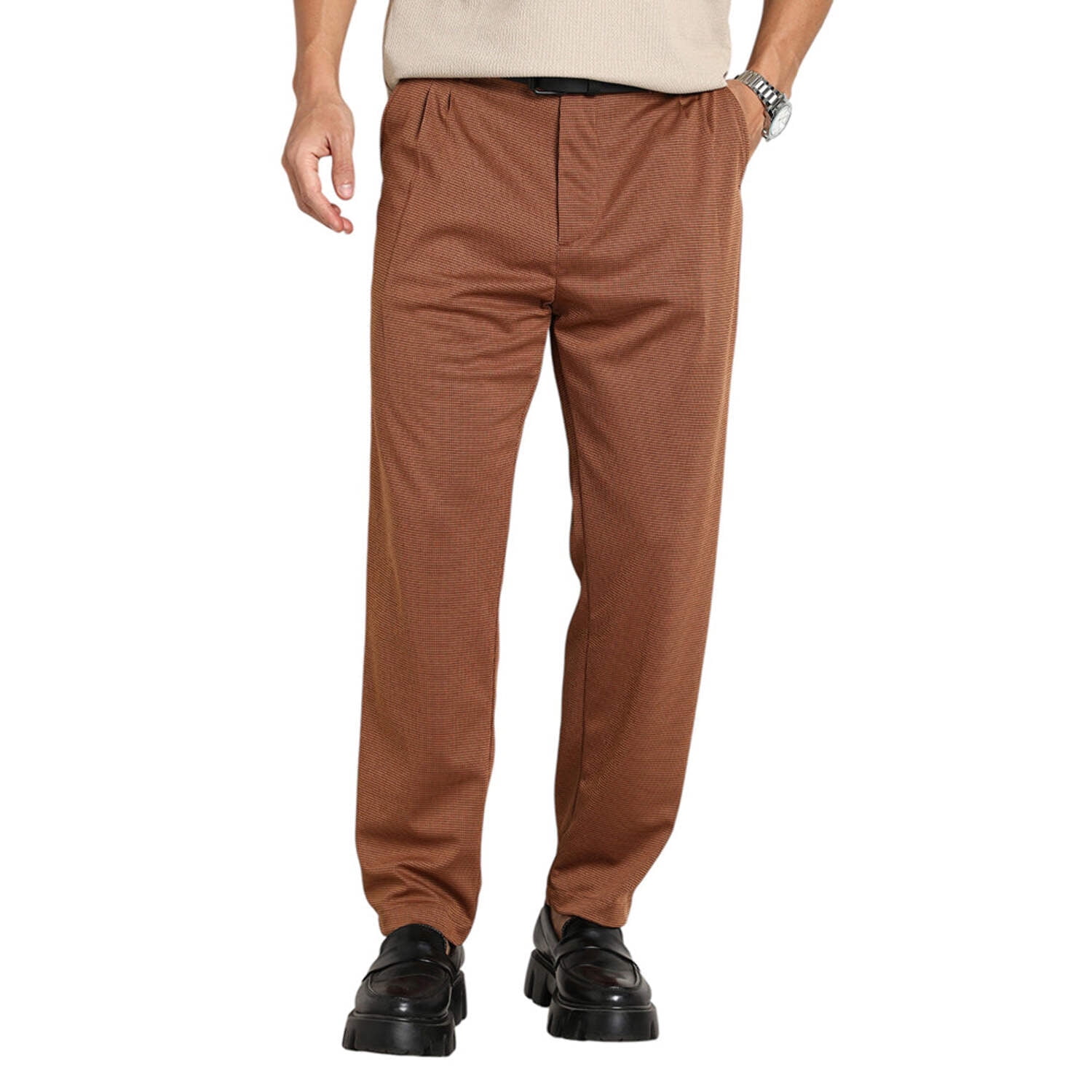 Micro-Check Chino Trousers - Walmart.com