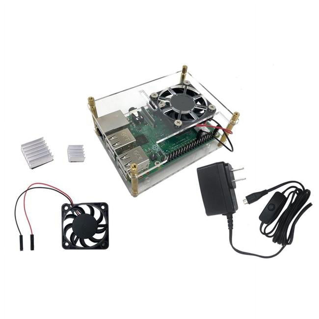 Micro Connectors Acrylic Stackable Raspberry Pi Case with Fan-Model B B ...