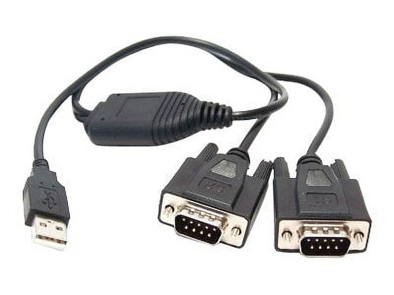 Micro Connectors E07-162 1 ft. USB 2.0 A-Male to Dual DB9-Male Serial ...