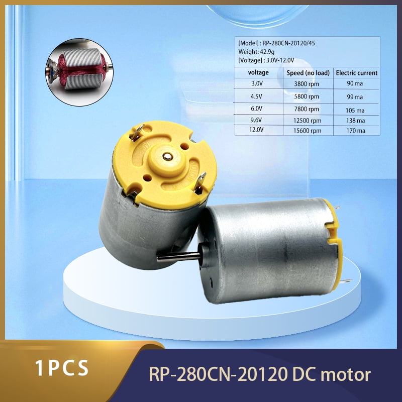 Micro DC Motors 280 Motor RC-280SA-20120 DC 6V-12V 15600RPM High Speed Carbon Brush Electric ...