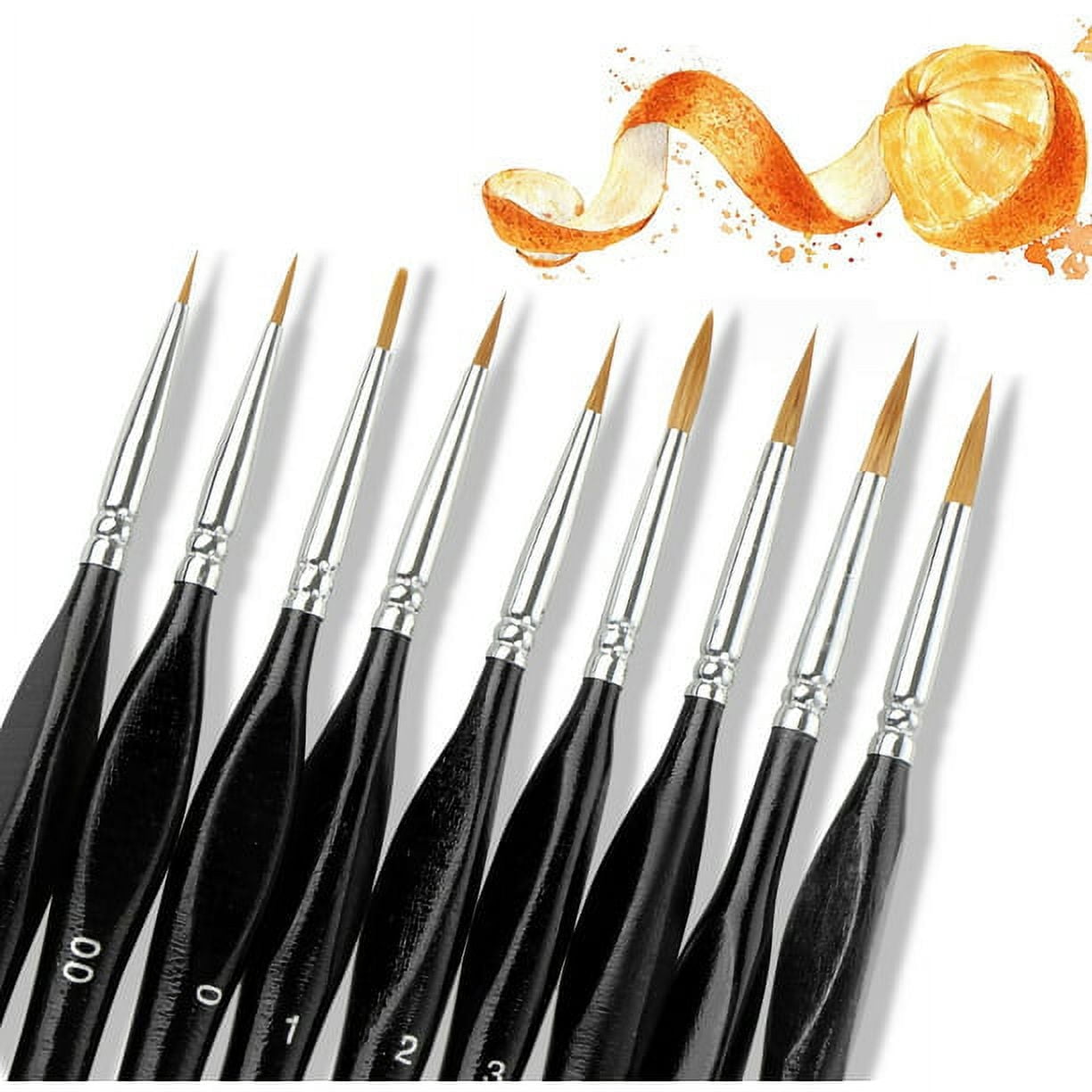 Micro Detail Paint Brush Set, 9 PCS Sable Hair Tiny Professional ...