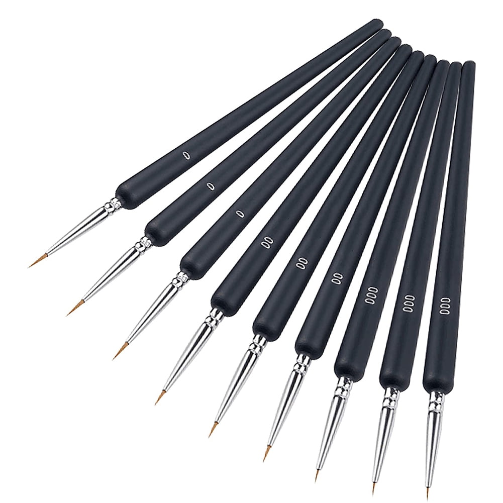 Micro Detail Paint Brush Set, 9 Tiny Professional Miniature Fine Detail ...