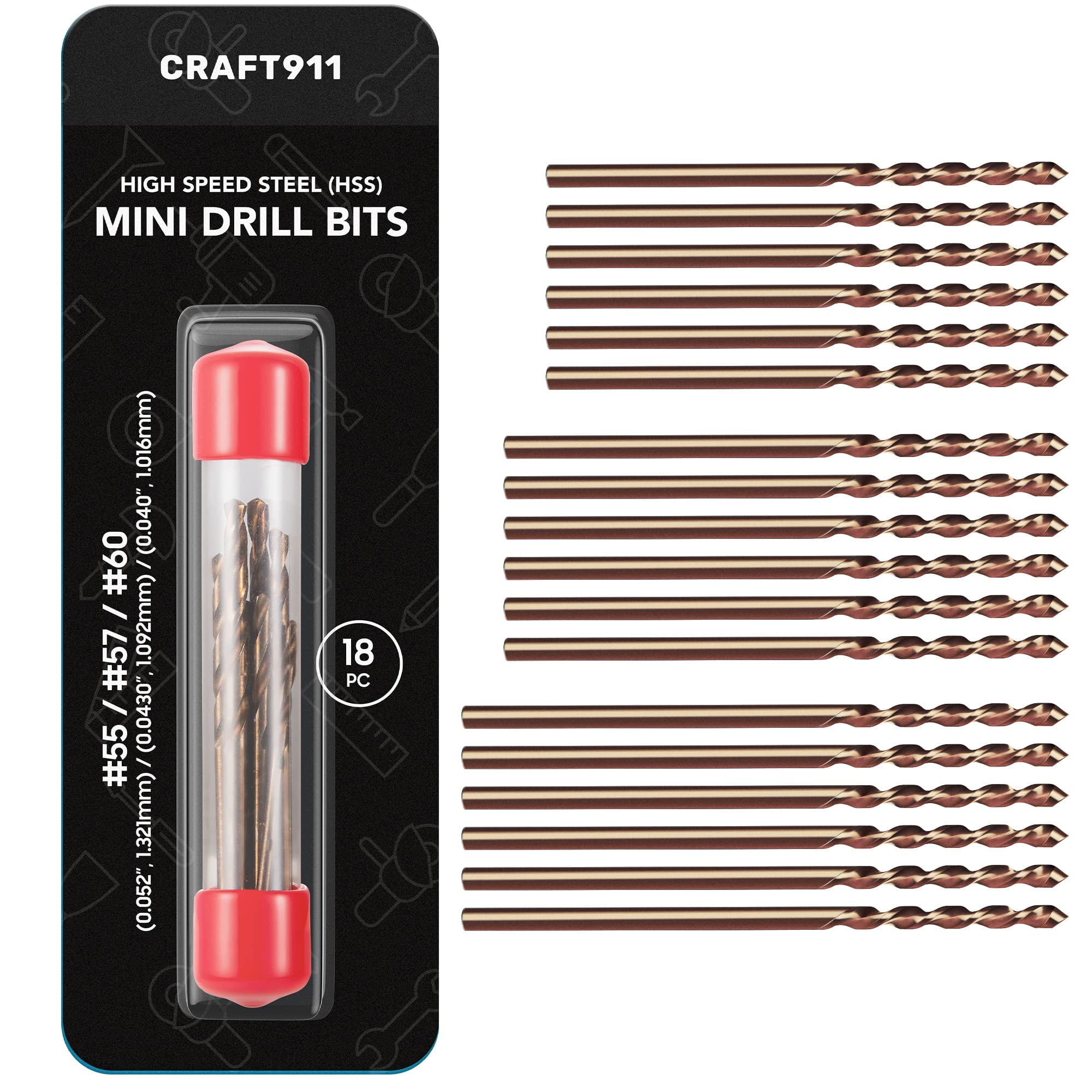 Micro Drill Bit Set #55 (1.32 mm), 57 (1.092 mm), 60 (1.016 mm), 55#57 ...