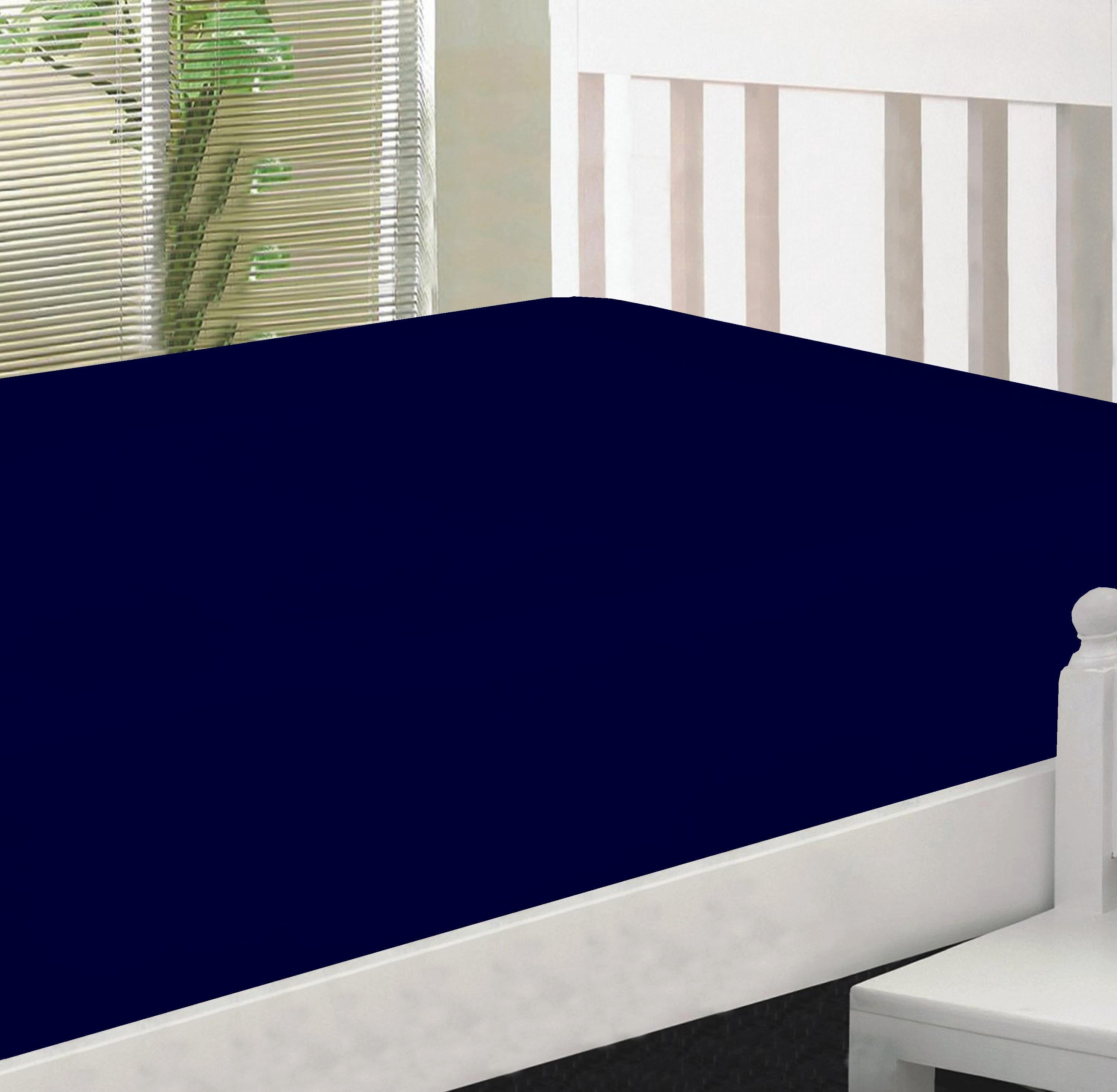 DESTINY CRESCENT BEDDING Micro Fiber Fitted Sheets, Twin XL Navy Blue ...