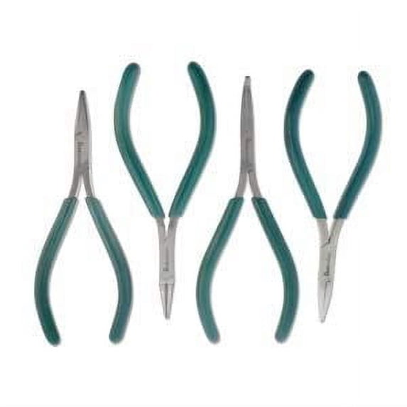 Micro-Fine 4 Piece Plier Set - Chain, Round, Flat, and Bent Nose - 5 ...