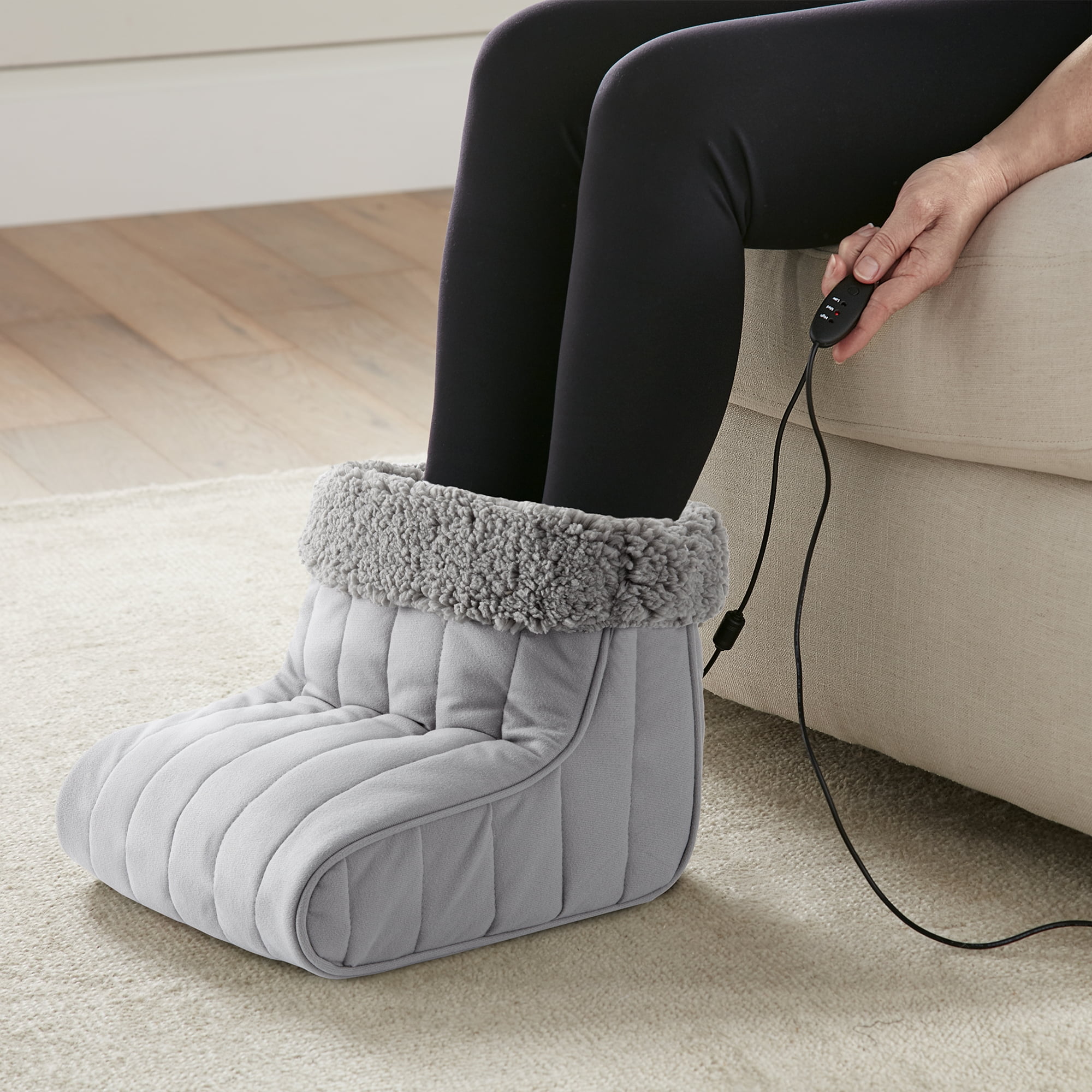 Micro Flannel Heated Foot Warmer, One Size, Greystone - Walmart.com