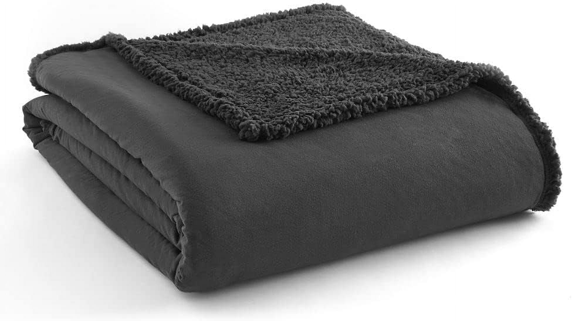 Micro Flannel Reverse to Blanket, , Charcoal - Walmart.com