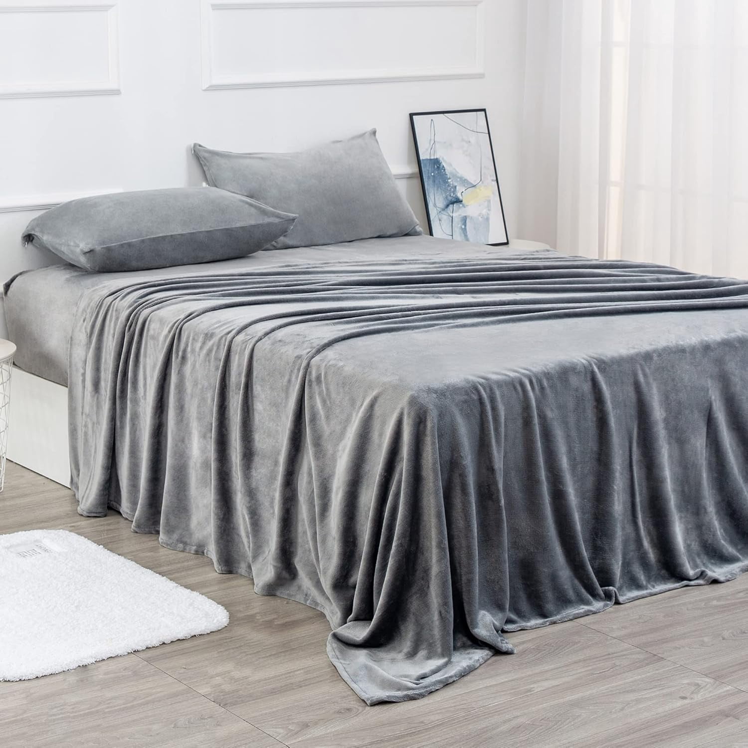 Micro Fleece Sheets Set Queen Size – No Pilling and Extra Soft Bed ...
