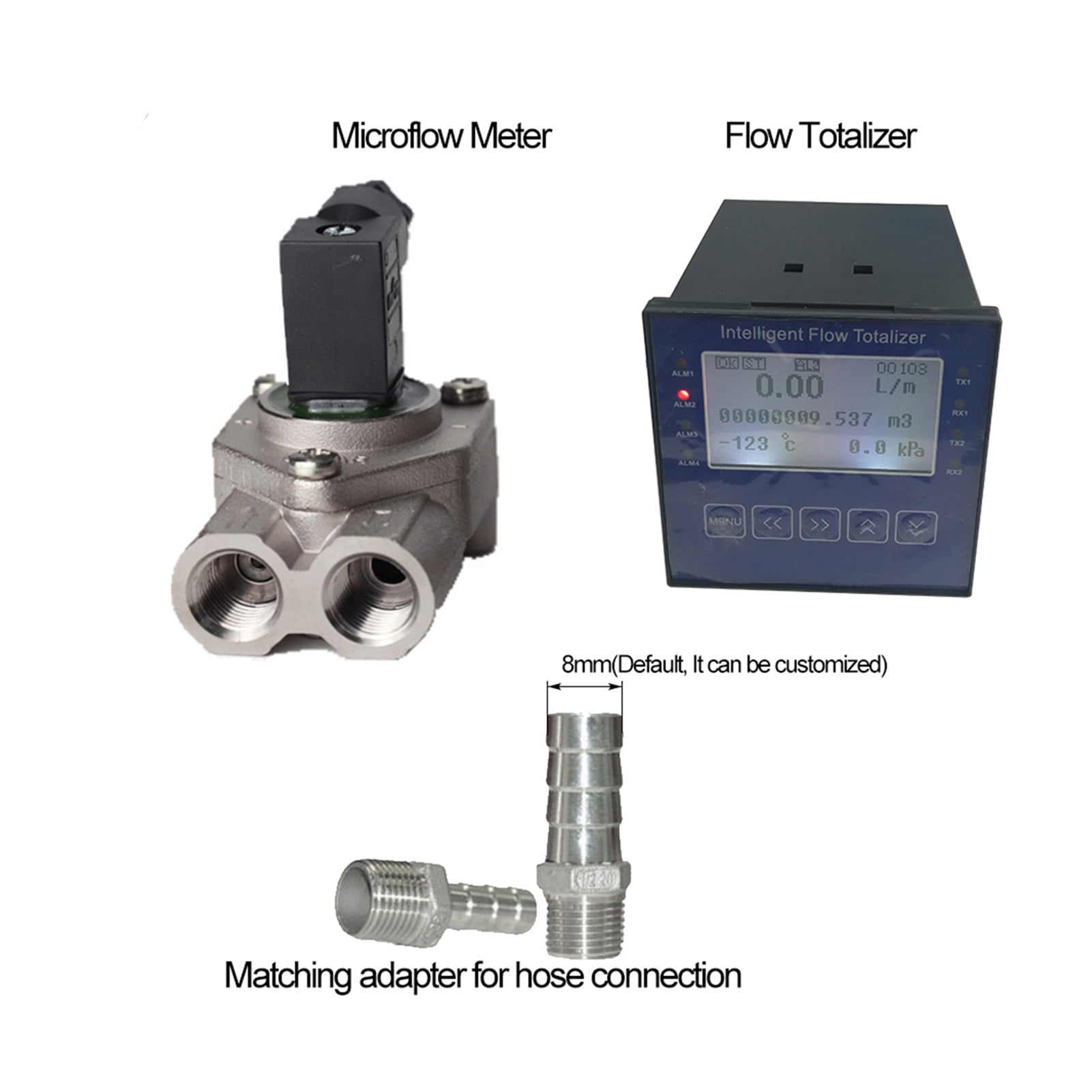 Micro Flow Meter LCD Display Controller Methanol Gasoline Liquid Water ...