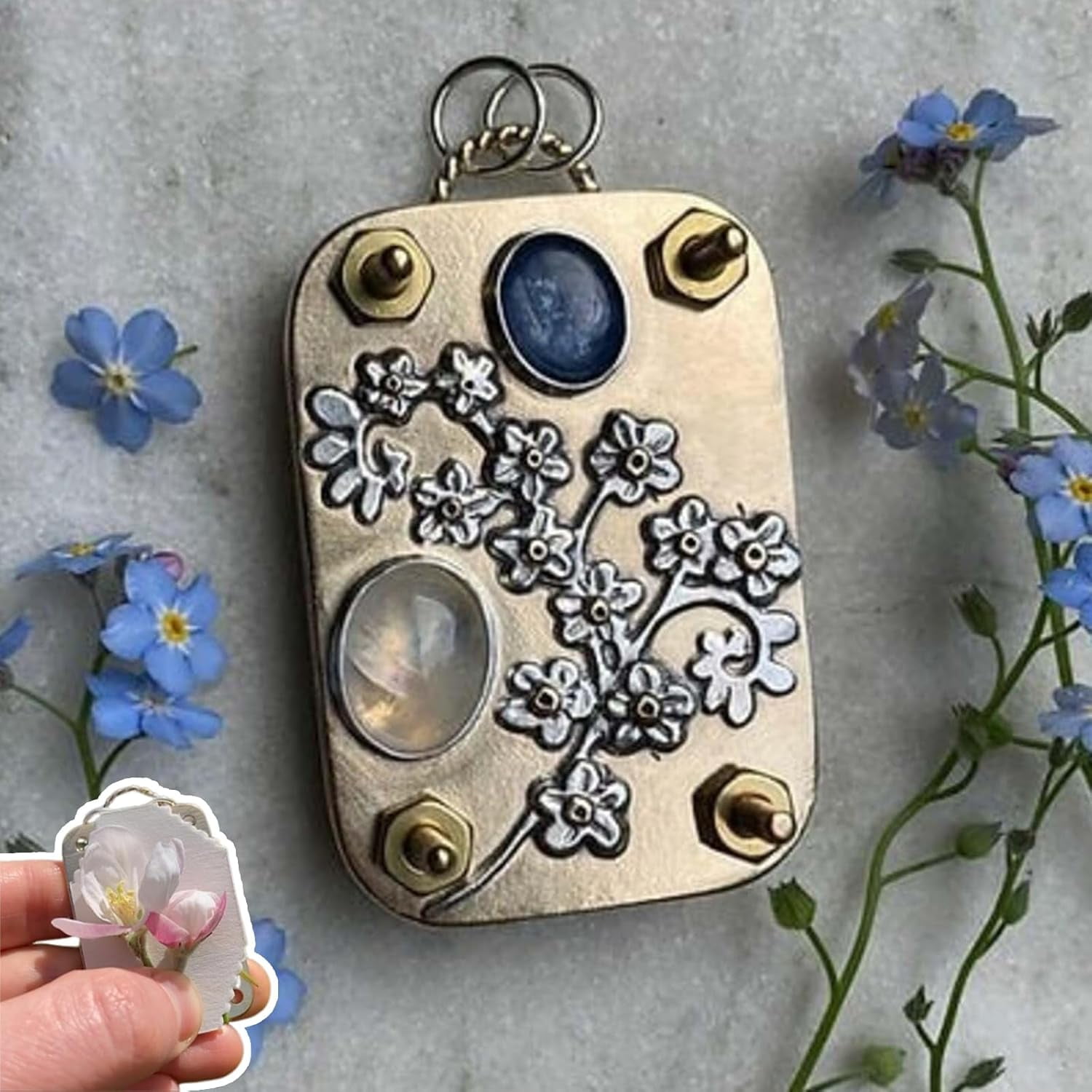 Micro Flower Press, Functional Micro Flower Press Locket, Plants Art ...