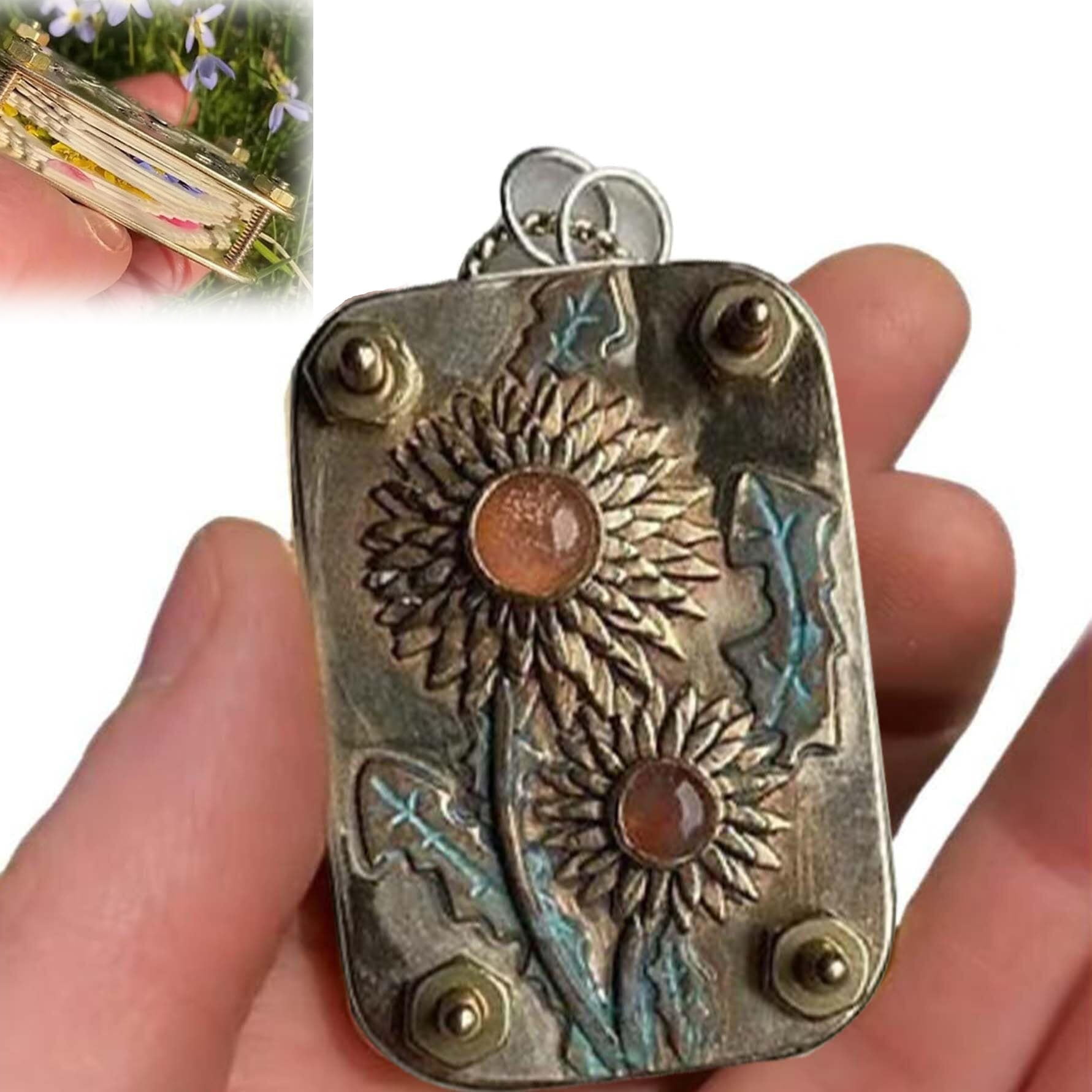 Micro Flower Press Locket Functional Metal Press for Plants, Perfect ...