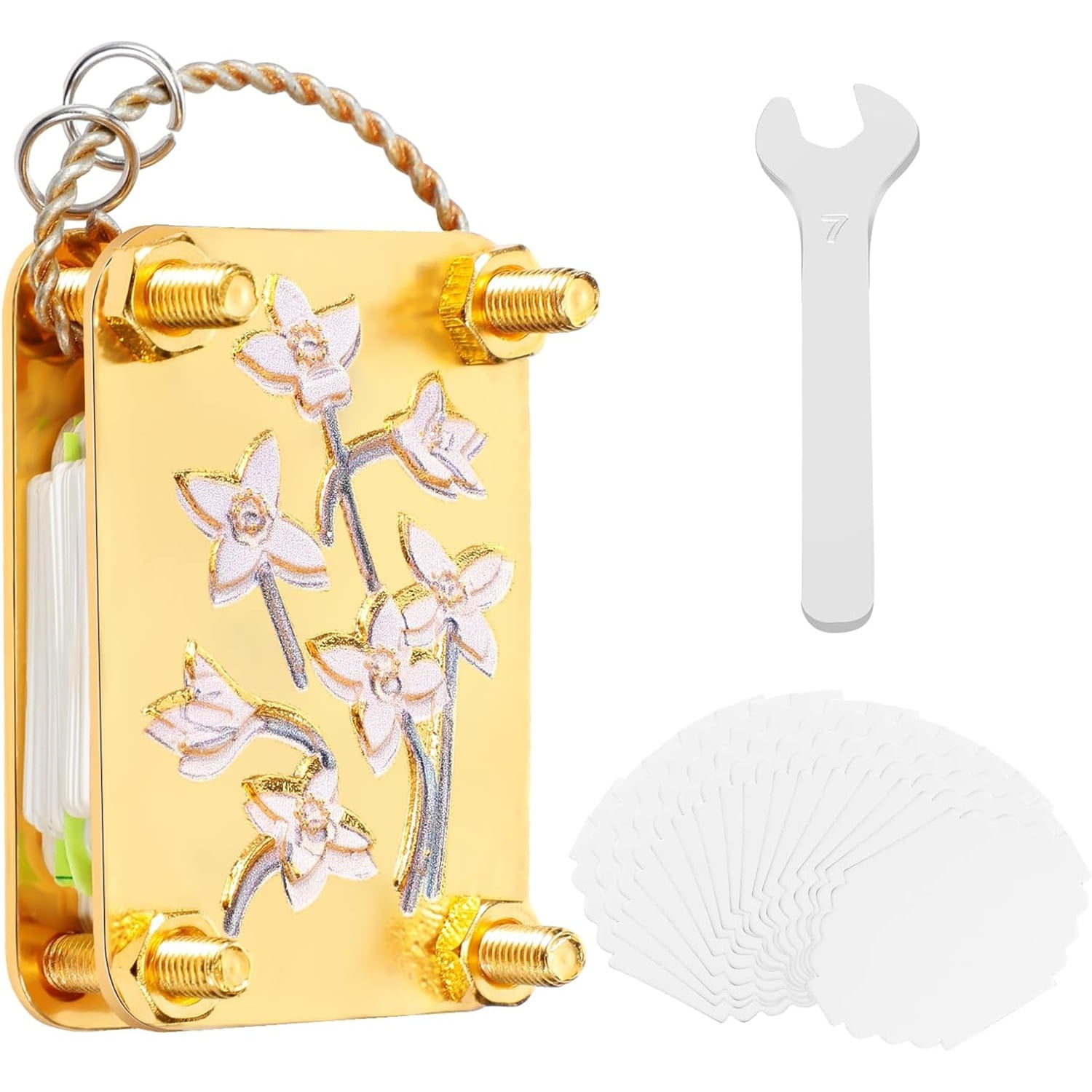 Micro Flower Press Miniature Flower Press Kit with 20 Reusable Specimen Papers and Wrench Metal ...