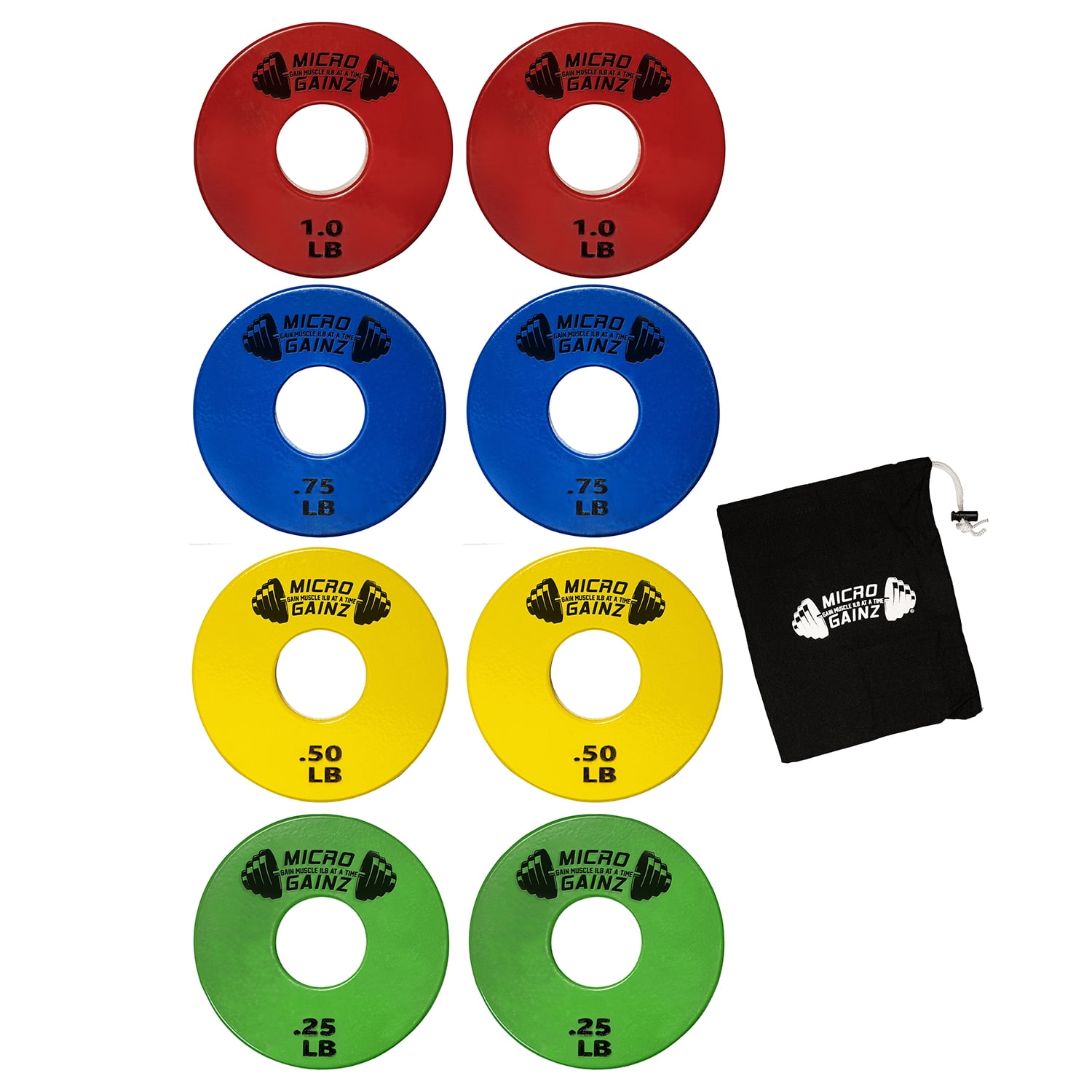 Micro Gainz Standard 1-Inch Center Hole Multi-Color Fractional 8 Piece ...