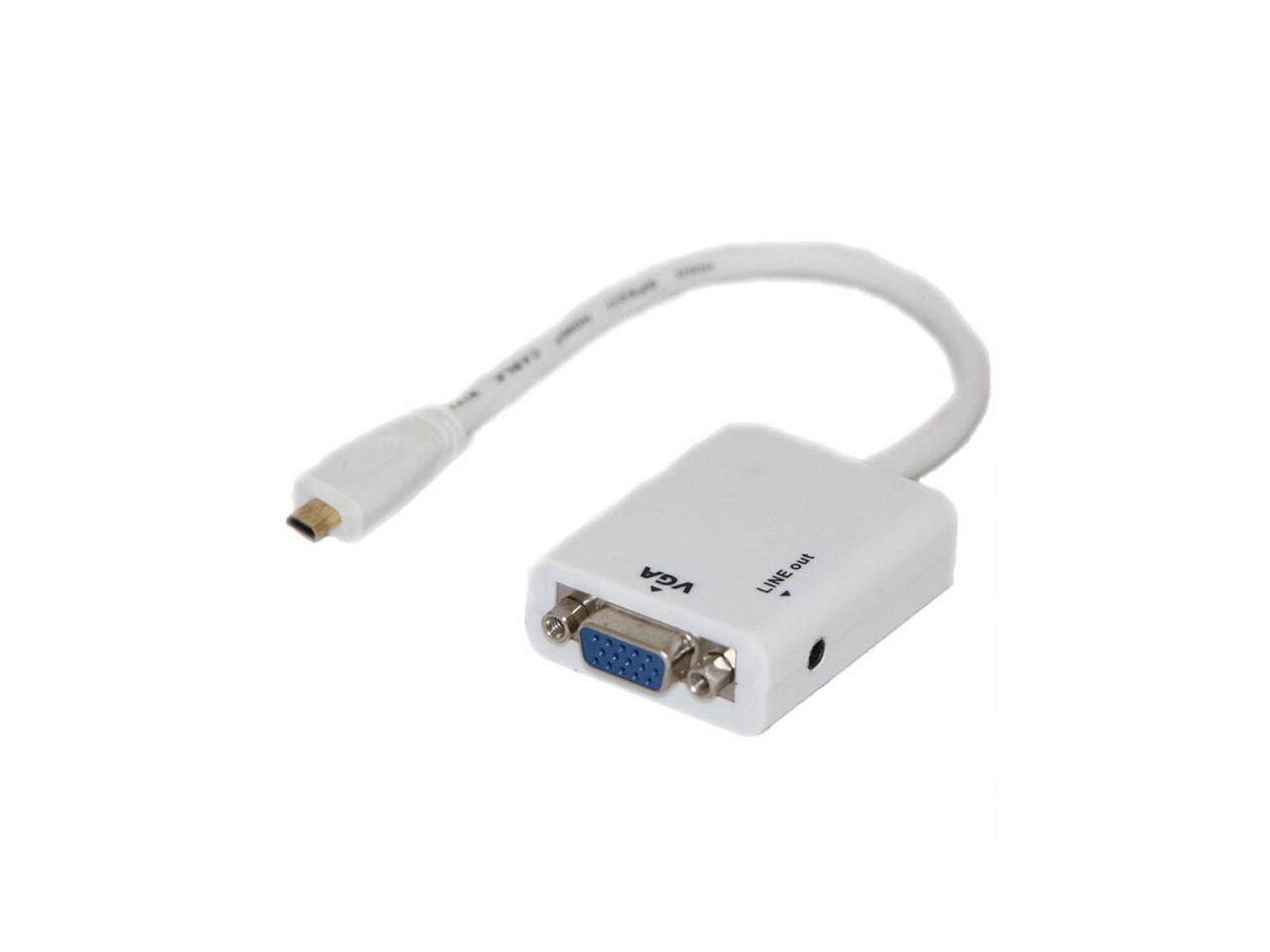 Micro HDMI to VGA Converter Adapter With Audio + 3.55 mm Cable ...