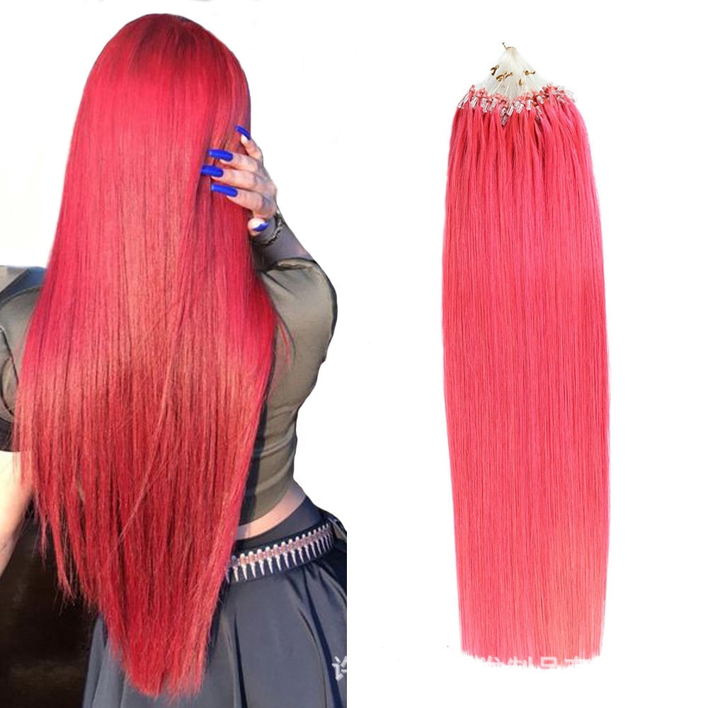 Micro Hair Extensions Human Hair Pink Micro Loop Hair Extensions Human ...