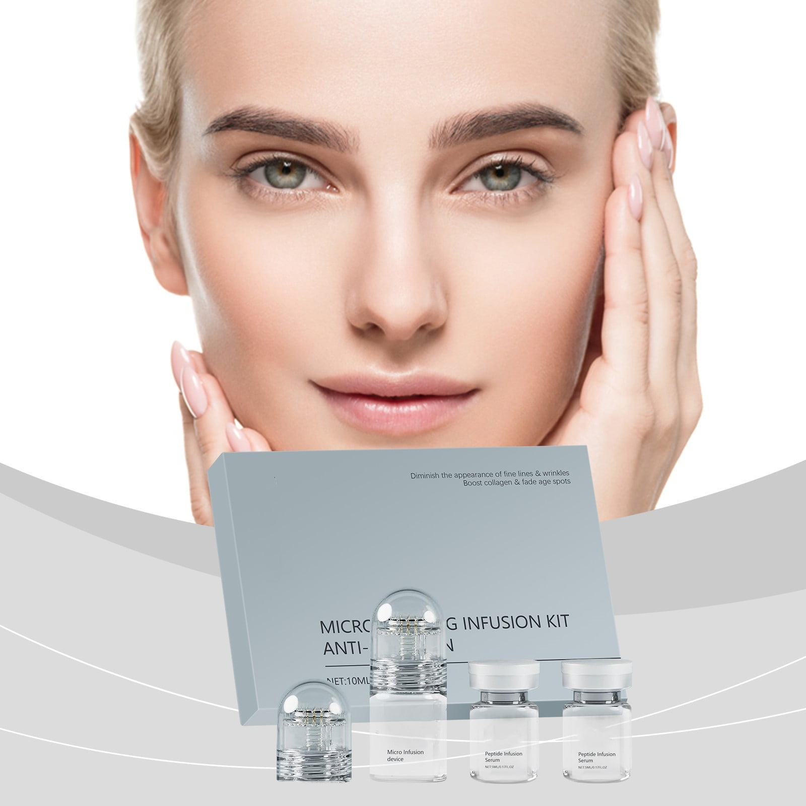 Micro Infusion Face Serum Set with Collagen , 0.05mm Stamp , 6-Month ...