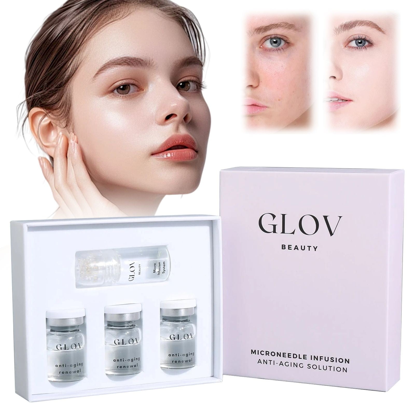 Micro Infusion System for Face and Neck Kit, Micro Needling Serum Set ...