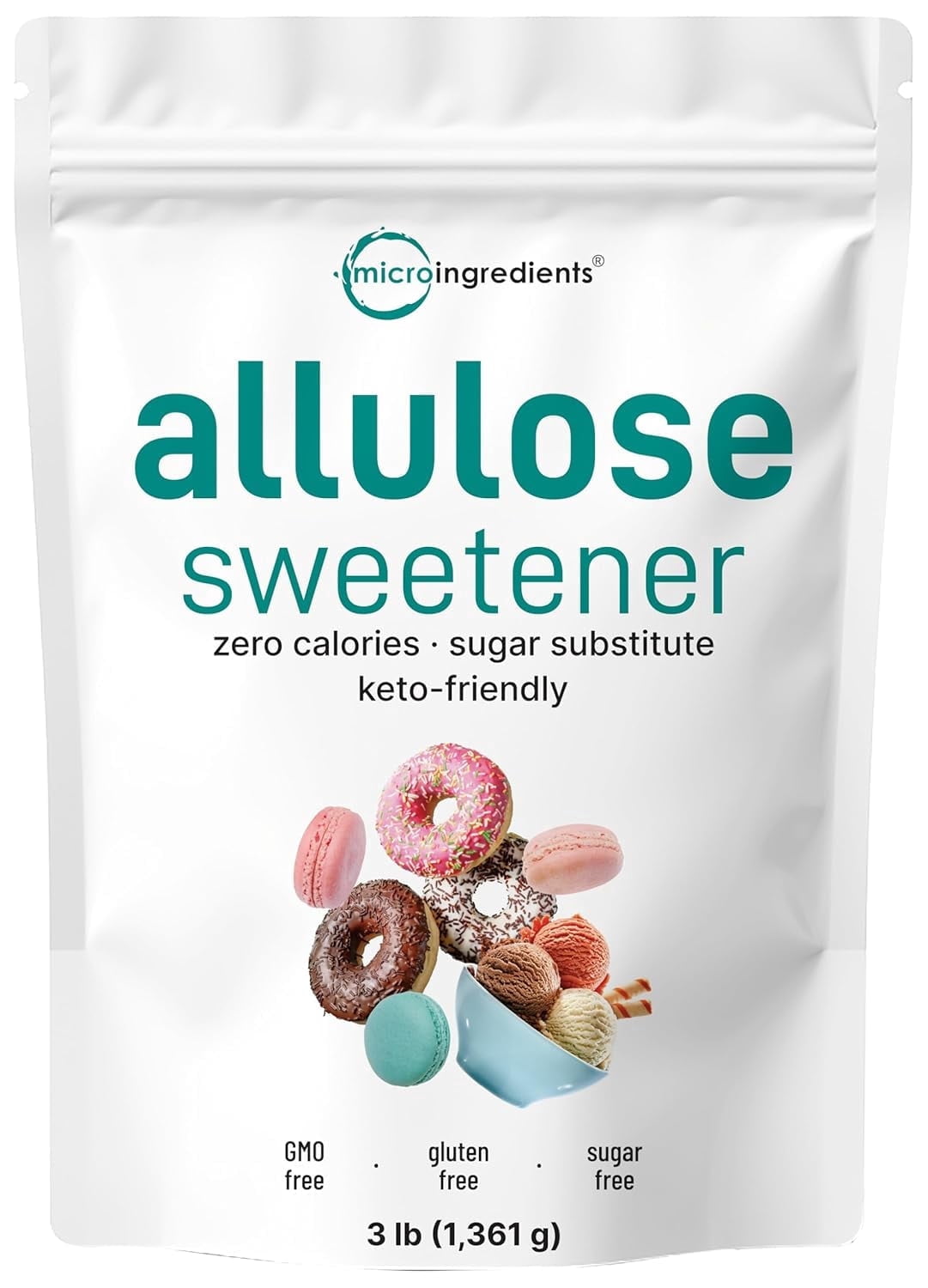 Micro Ingredients Allulose Sweetener, 3lbs (48oz) | Zero Calorie, Plant ...